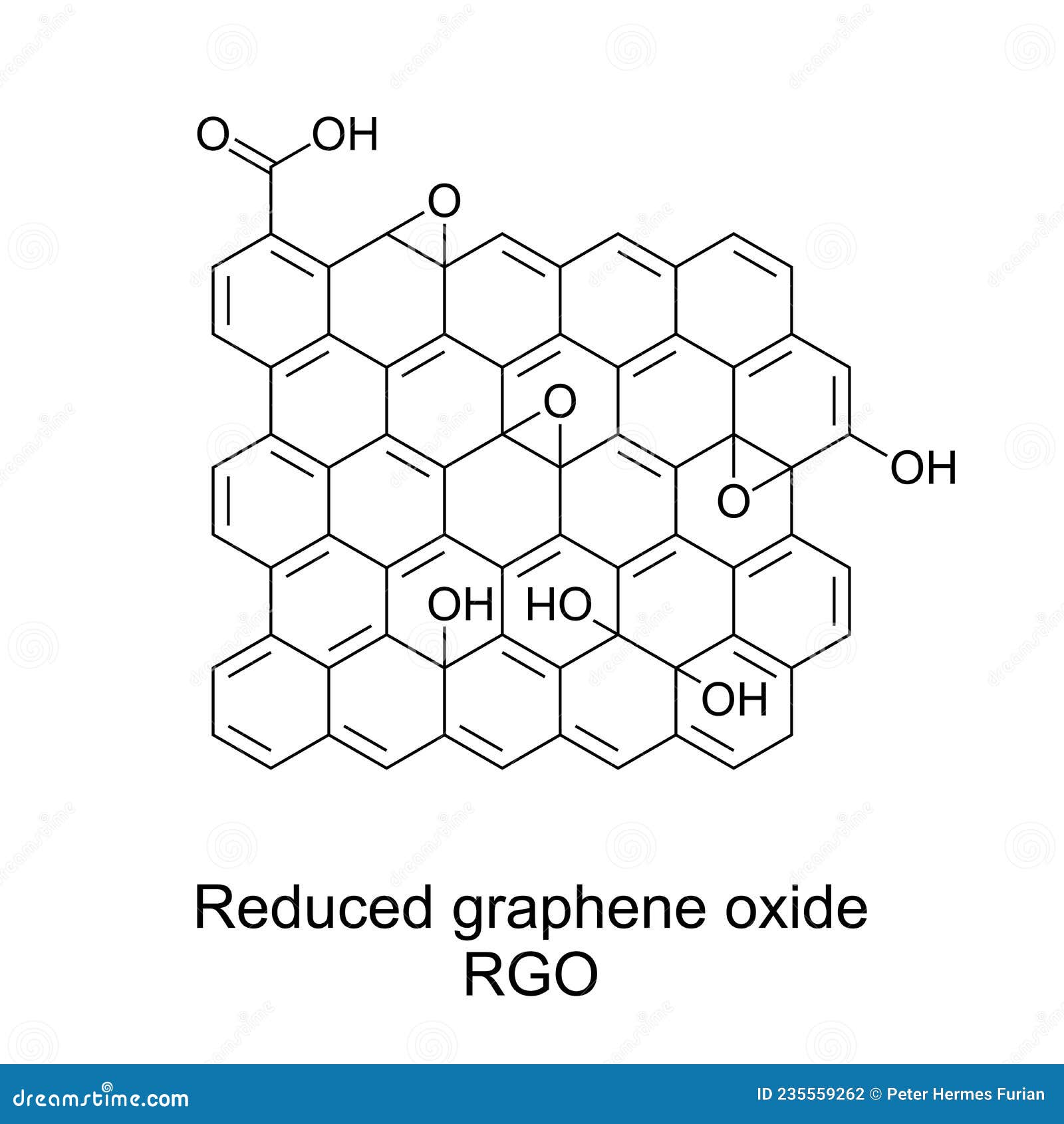 Reduced Graphene Oxide, RGO, Nanomaterial, Chemical Structure Stock ...