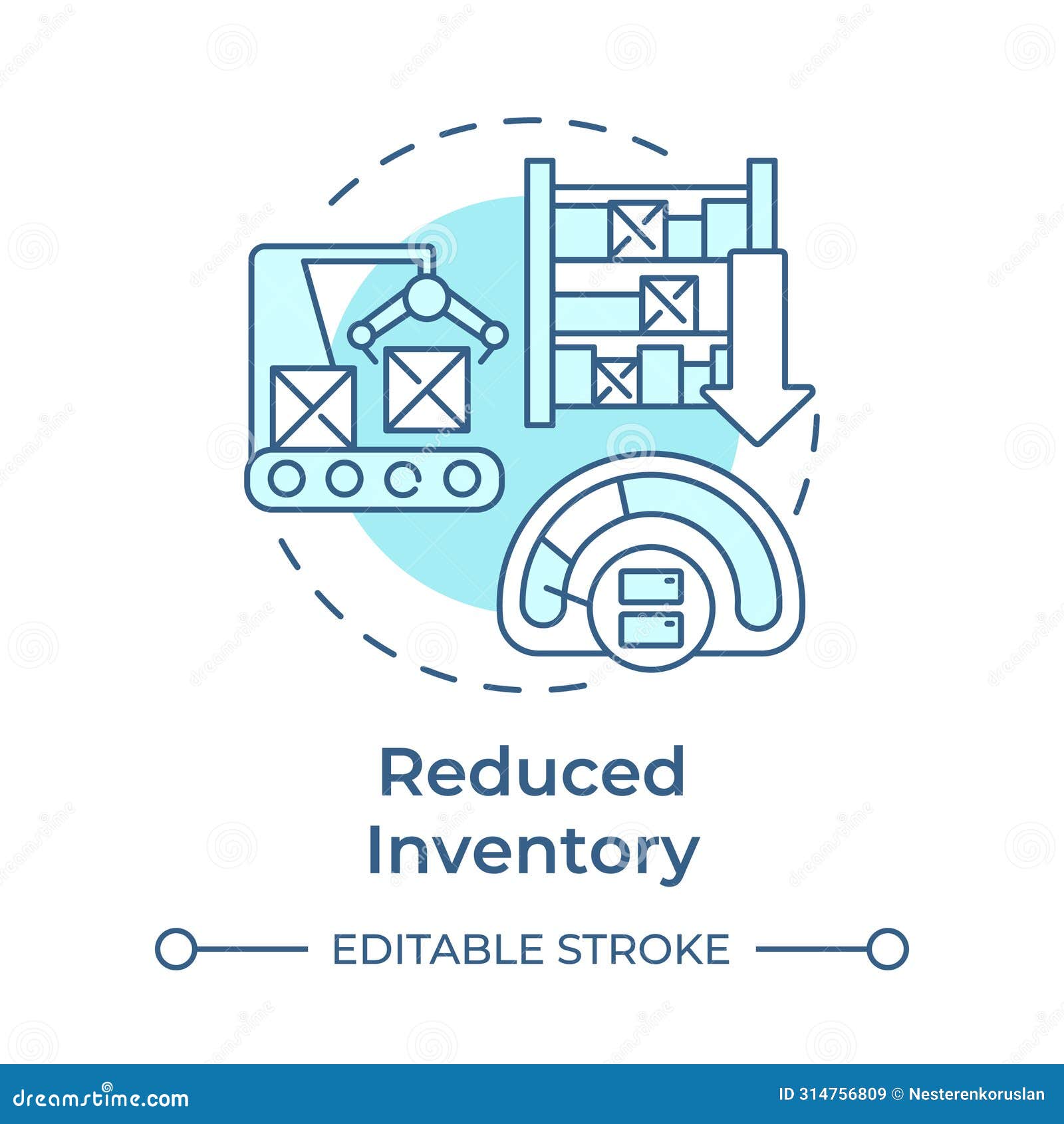 Reduced Inventory Soft Blue Concept Icon Stock Vector - Illustration of ...