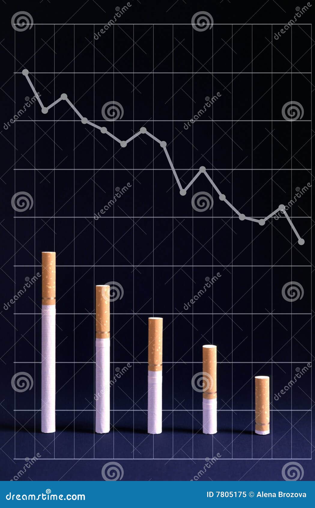 Reduced Level of Smoking and Graph Stock Illustration - Illustration of ...