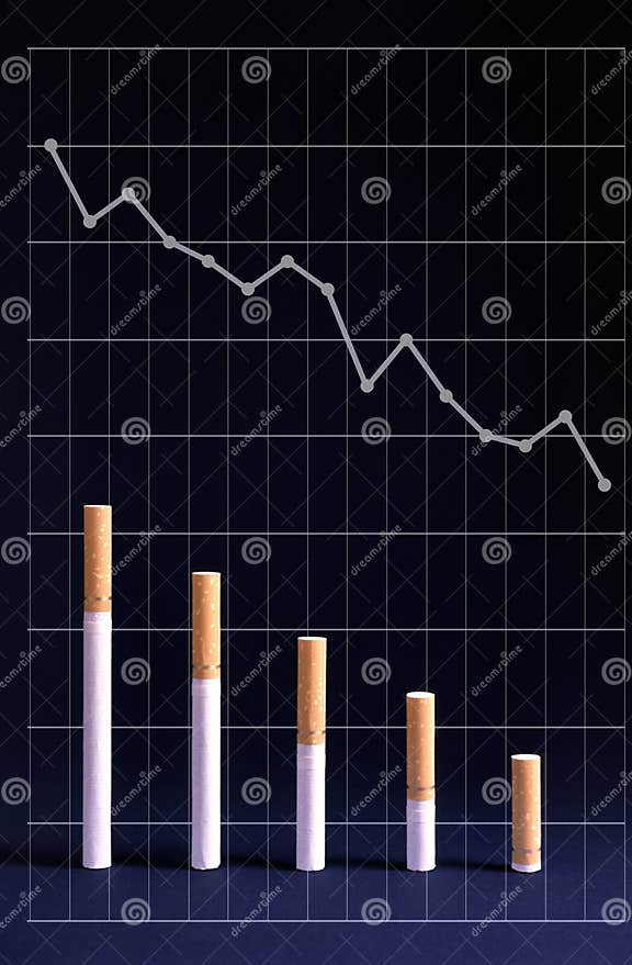 Reduced Level of Smoking and Graph Stock Illustration - Illustration of ...