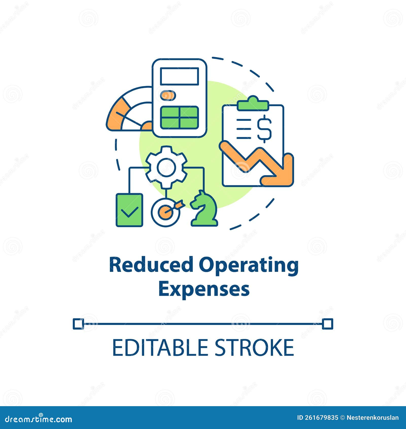 Reduced Operating Expenses Concept Icon Stock Vector - Illustration of ...