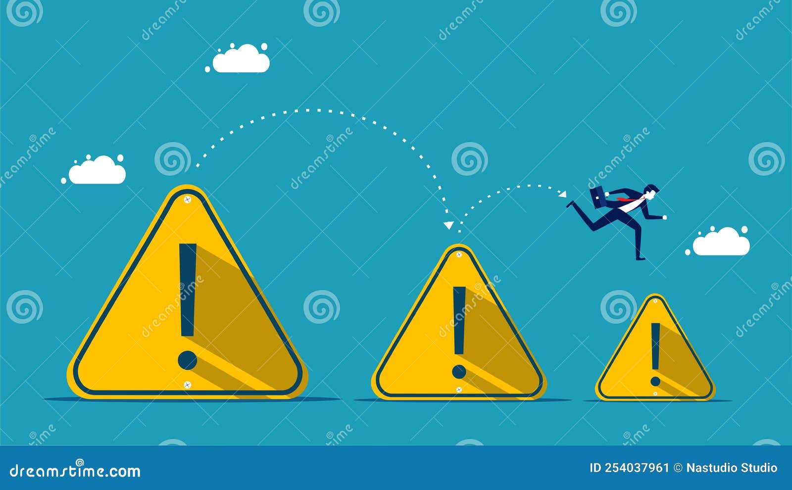 Reduced Problems. Businesswomen Run On Shrinking Question Marks. Vector ...