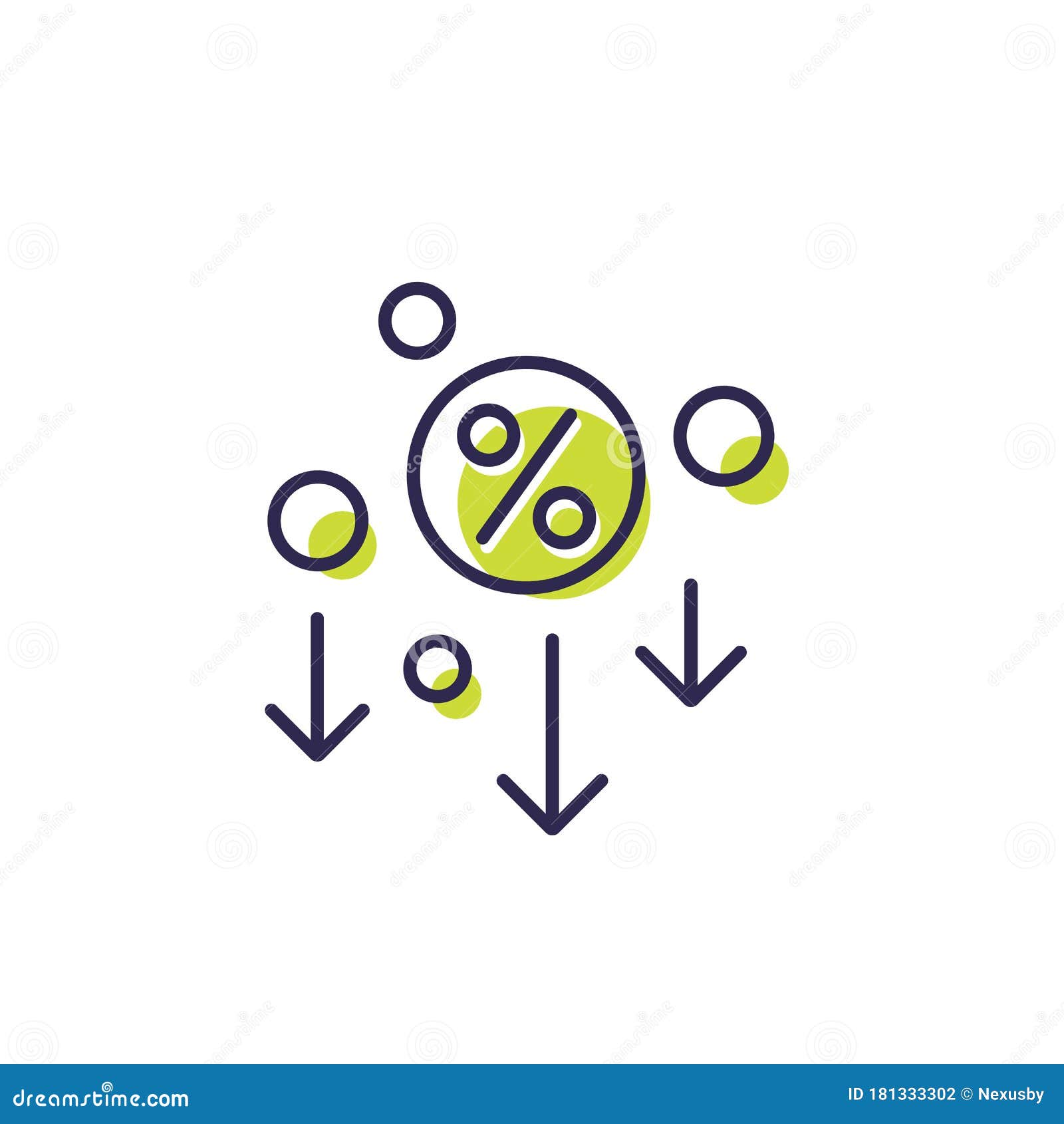 Reduced Rate Icon, Line Vector Stock Vector - Illustration of rate ...
