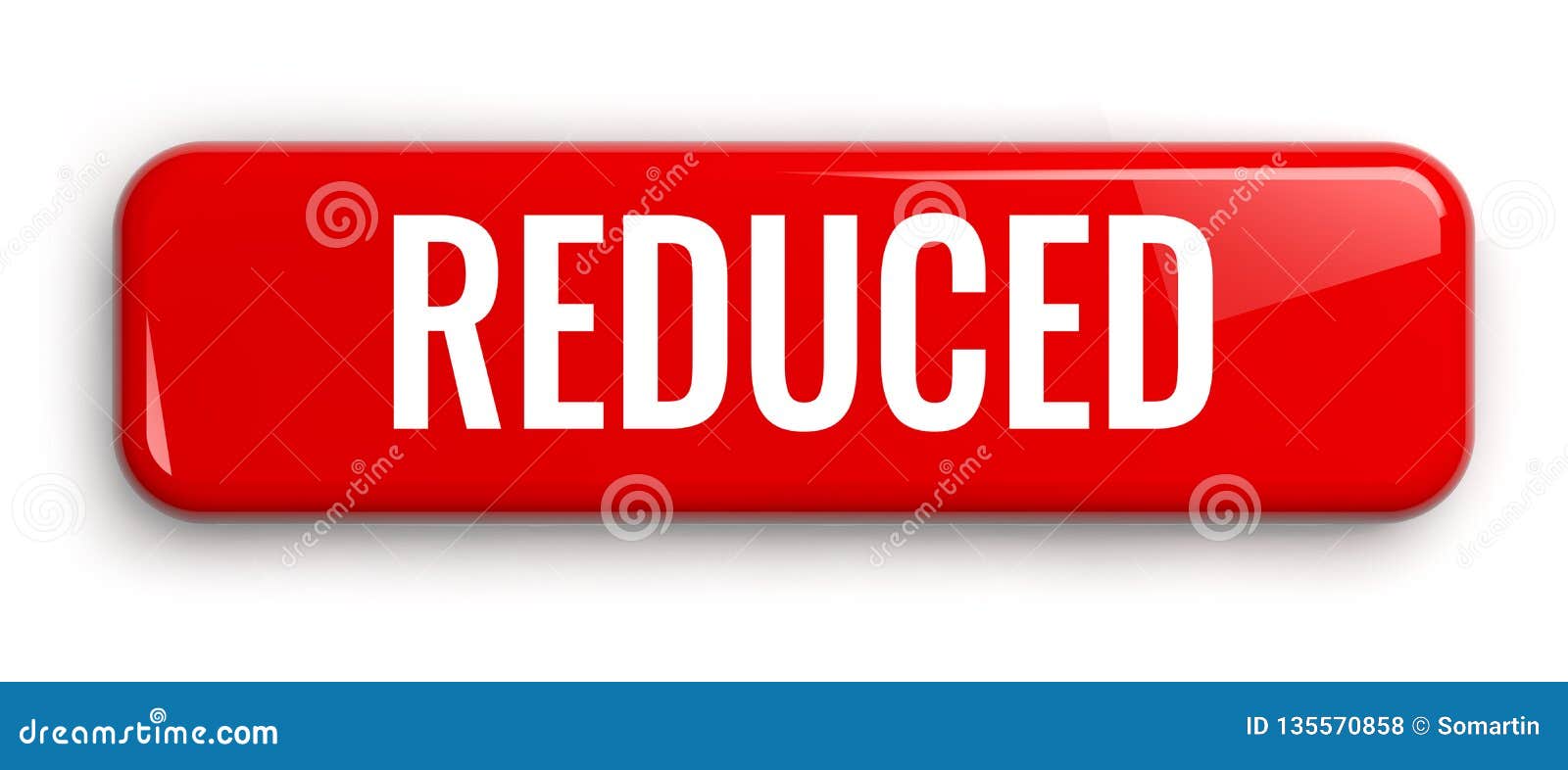 Reduced Red Button Isolated on White Stock Illustration - Illustration ...