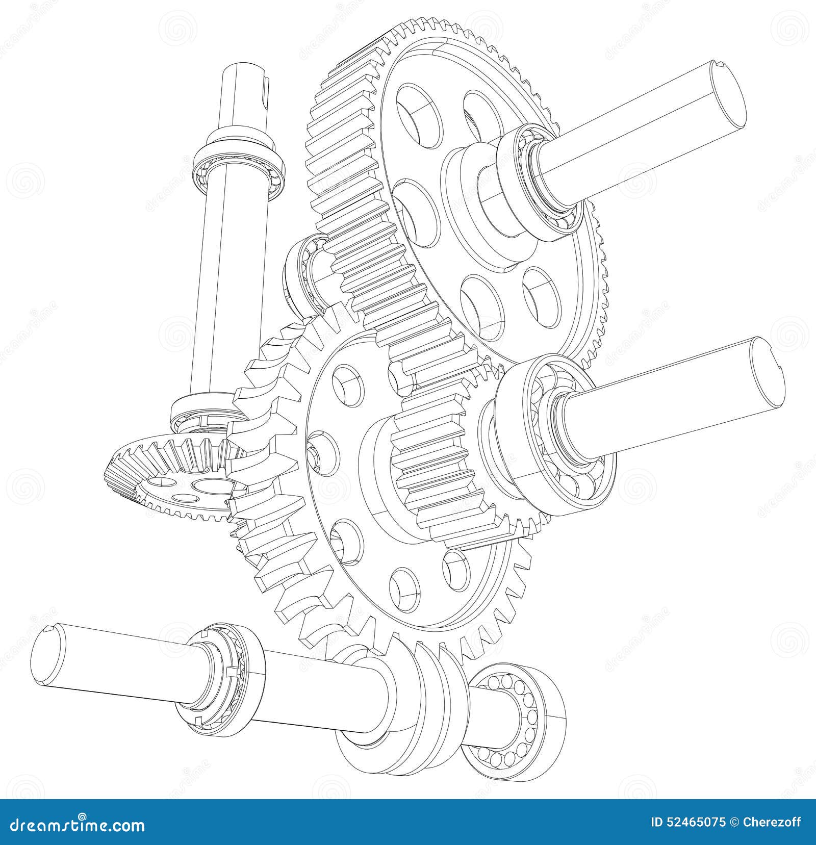 Reducer Consisting of Gears, Bearings and Shafts Stock Vector ...