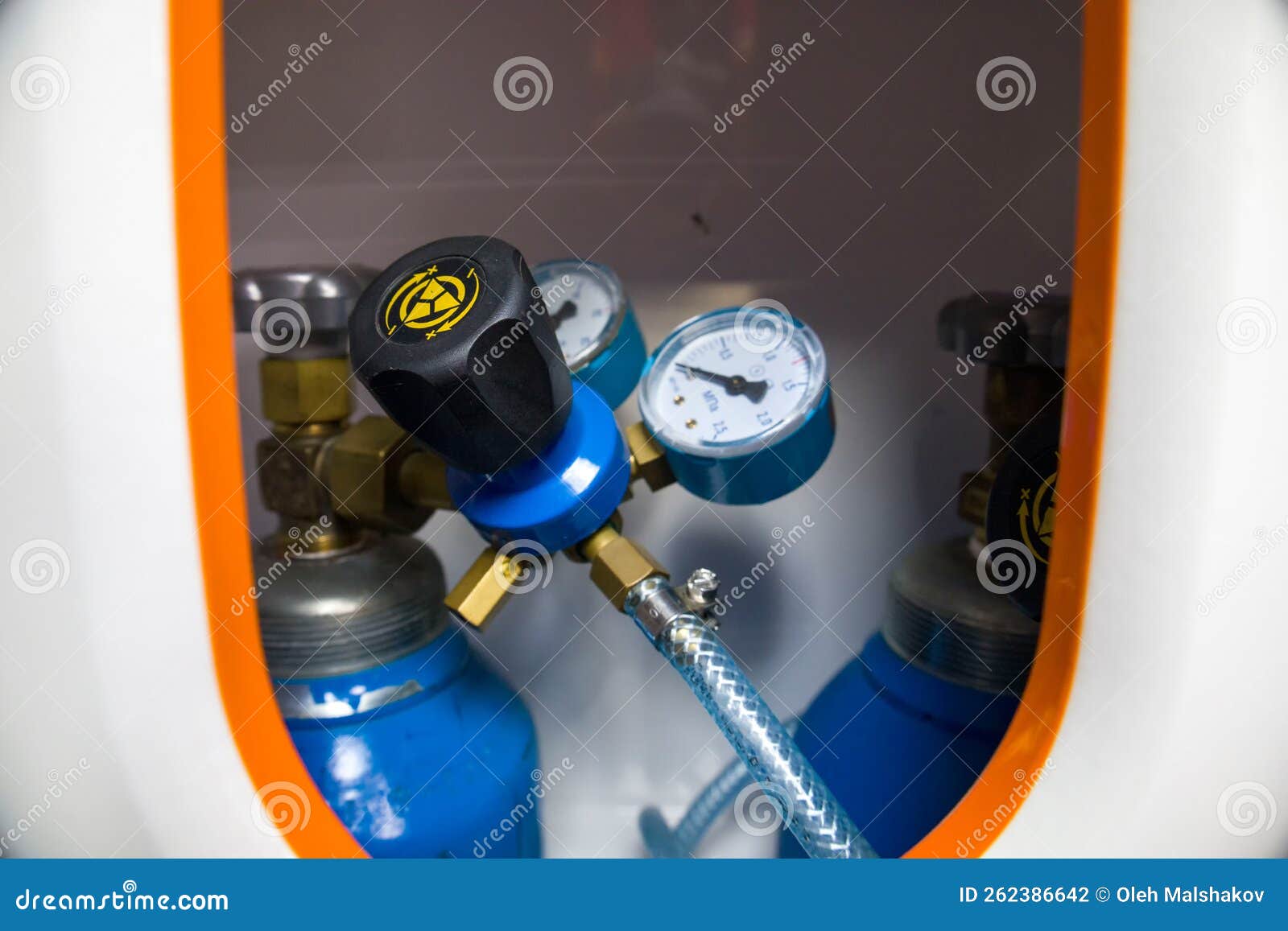 Reducer for Medical Oxygen in an Ambulance Stock Photo - Image of ...
