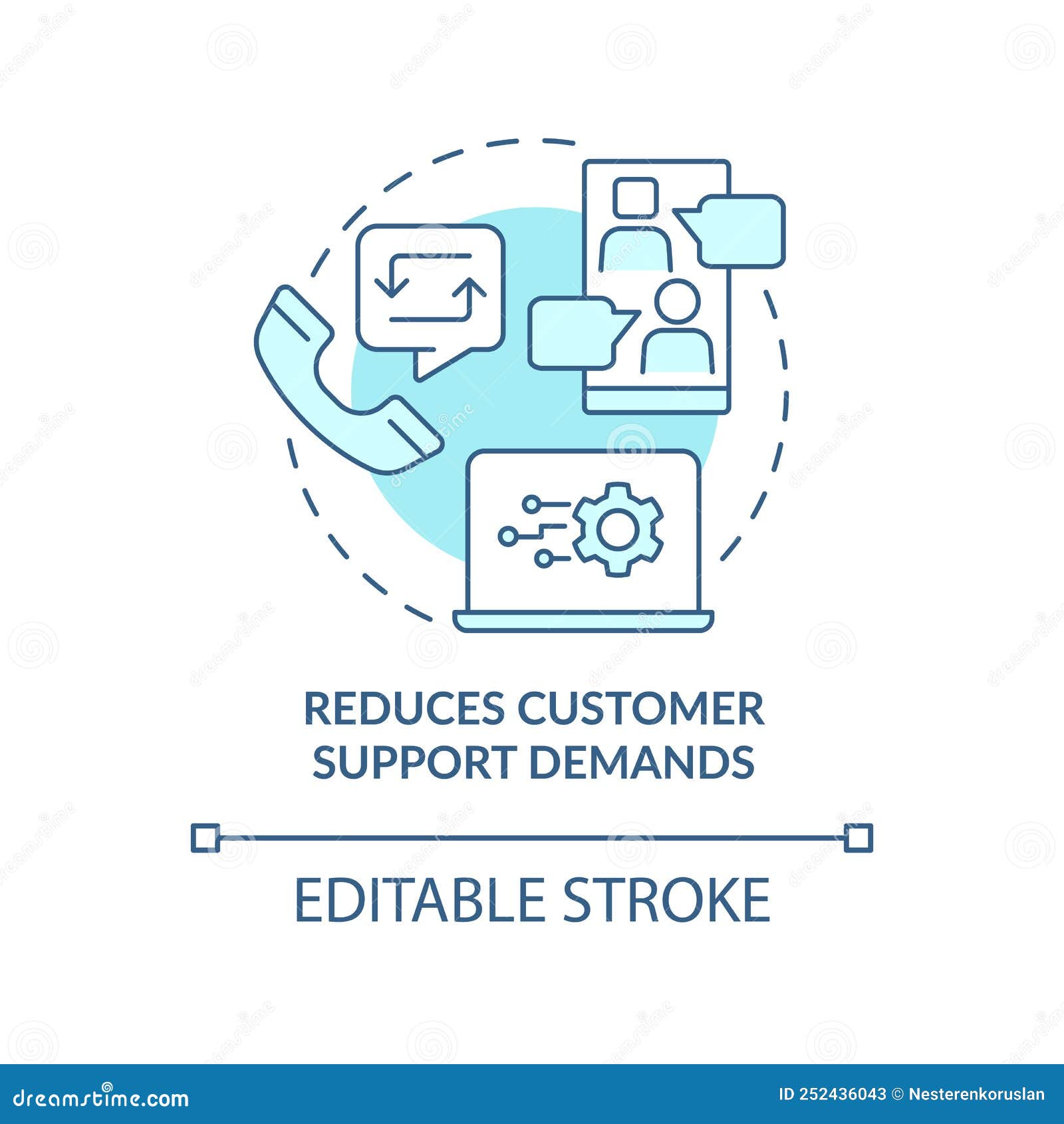 Reduces Customer Support Demand Turquoise Concept Icon Stock Vector ...