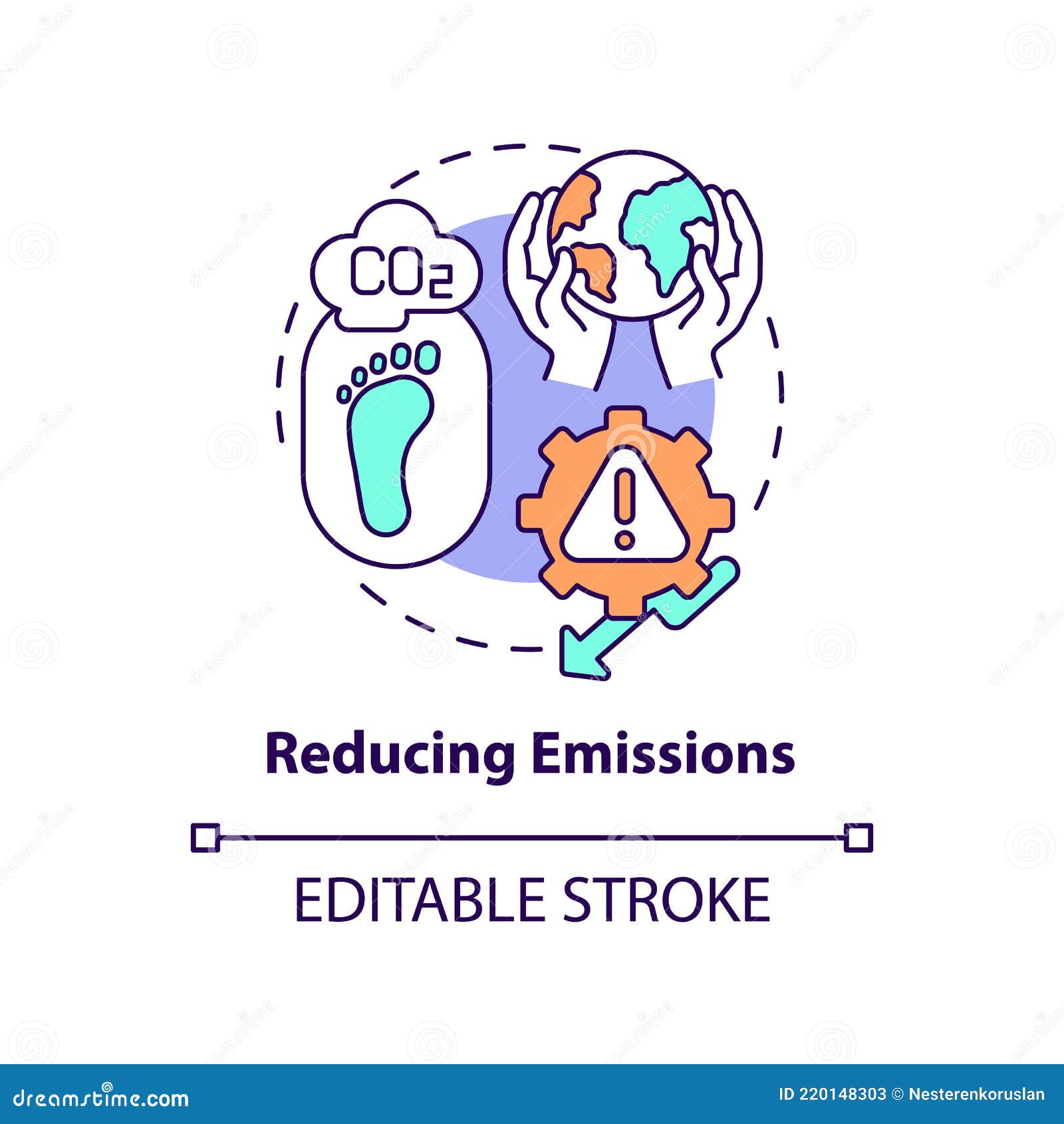 Reducing Emissions Concept Icon Stock Vector - Illustration of reduce ...
