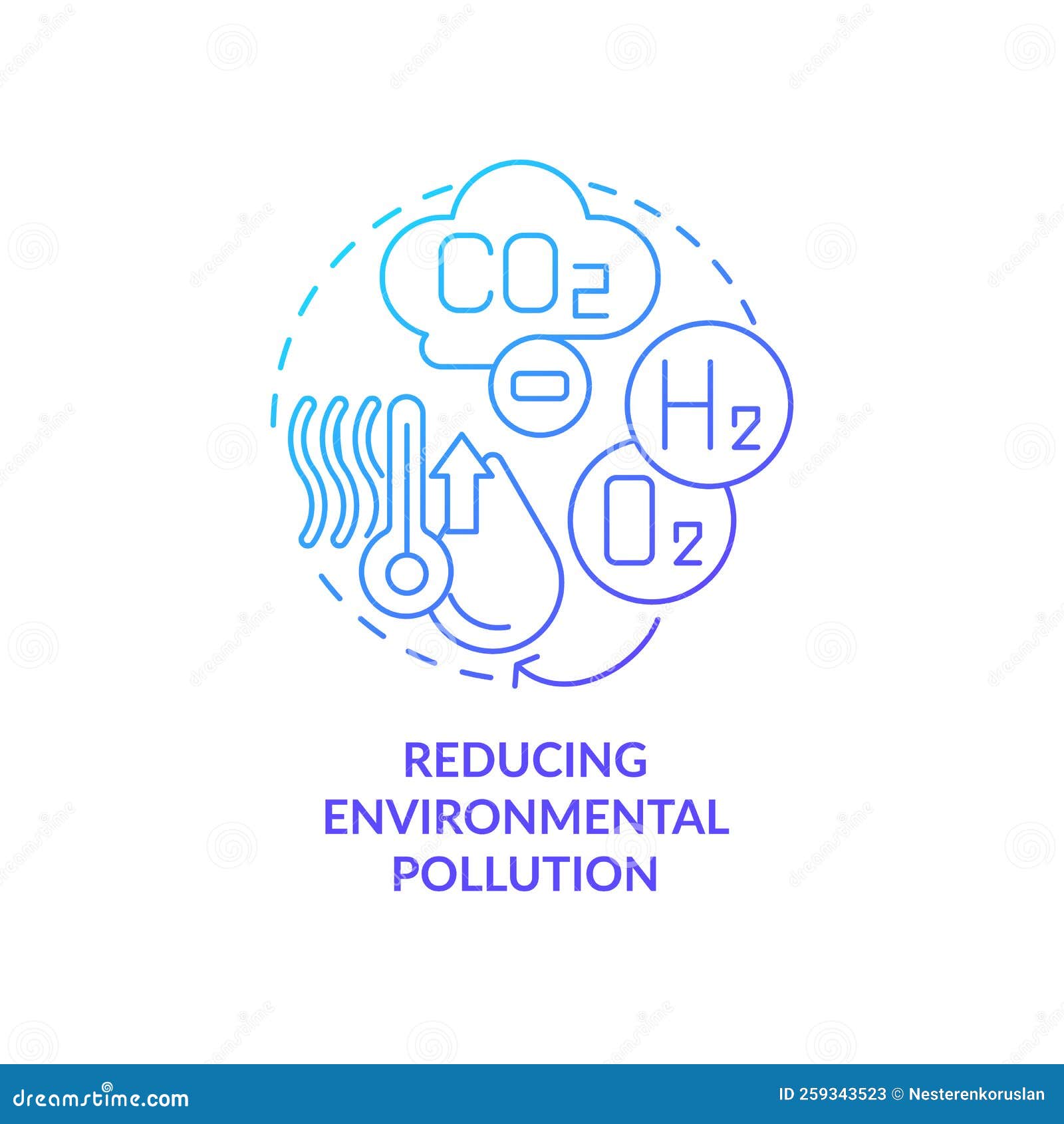 Reducing Environmental Pollution Blue Gradient Concept Icon Stock ...