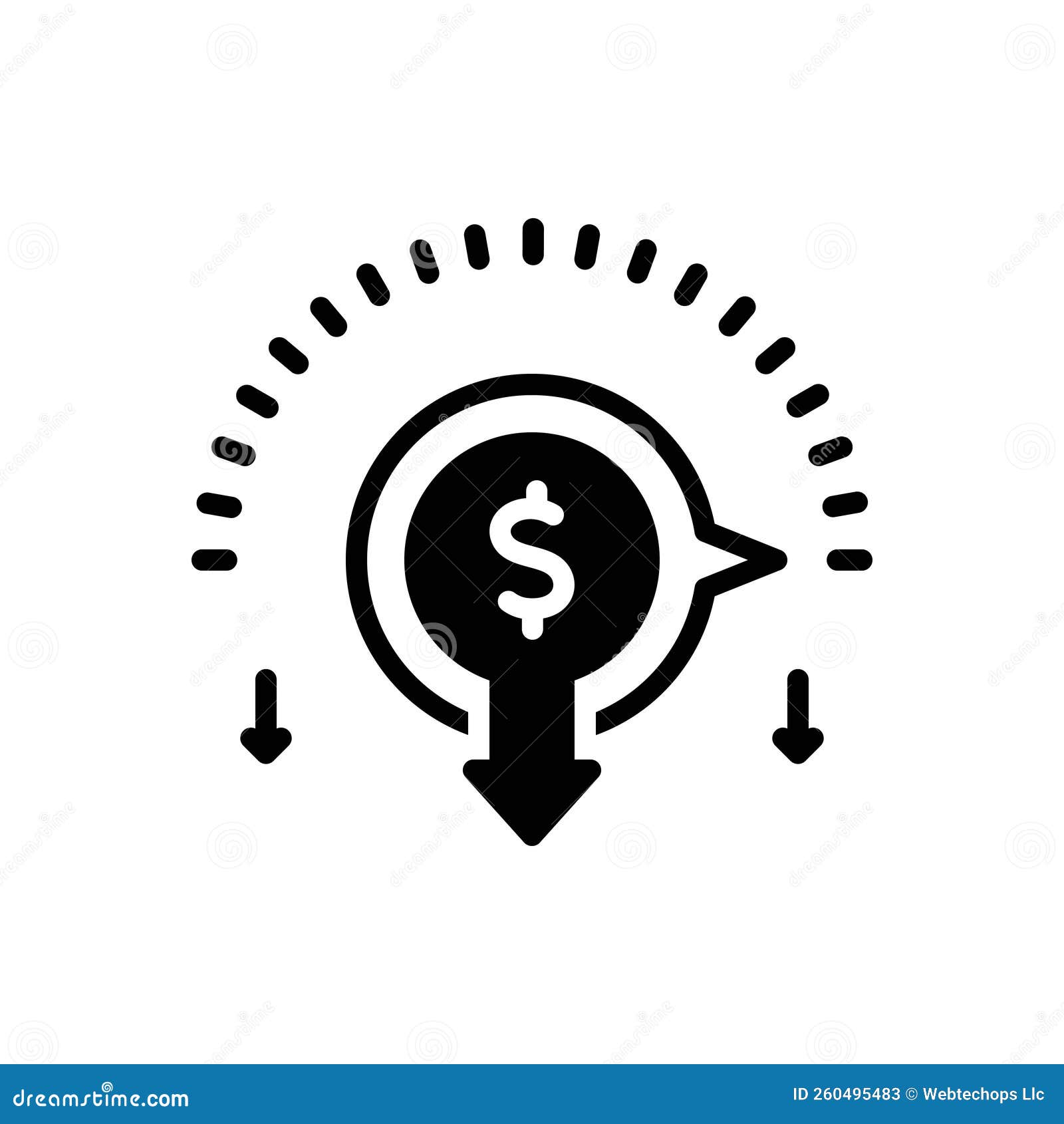 Black Solid Icon for Reducing, Lack and Decrease Stock Vector ...