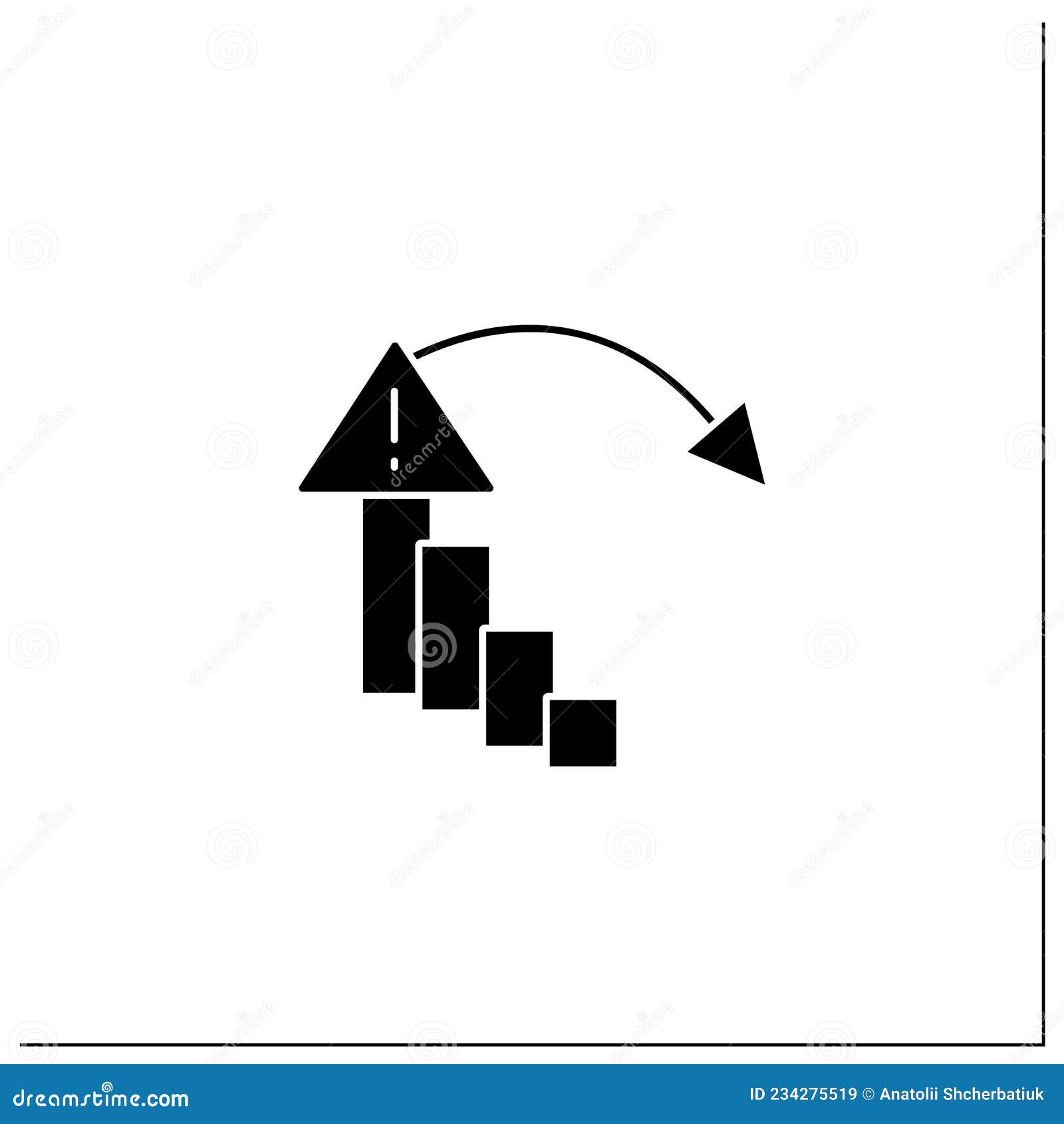 Reducing risk glyph icon stock vector. Illustration of processing ...
