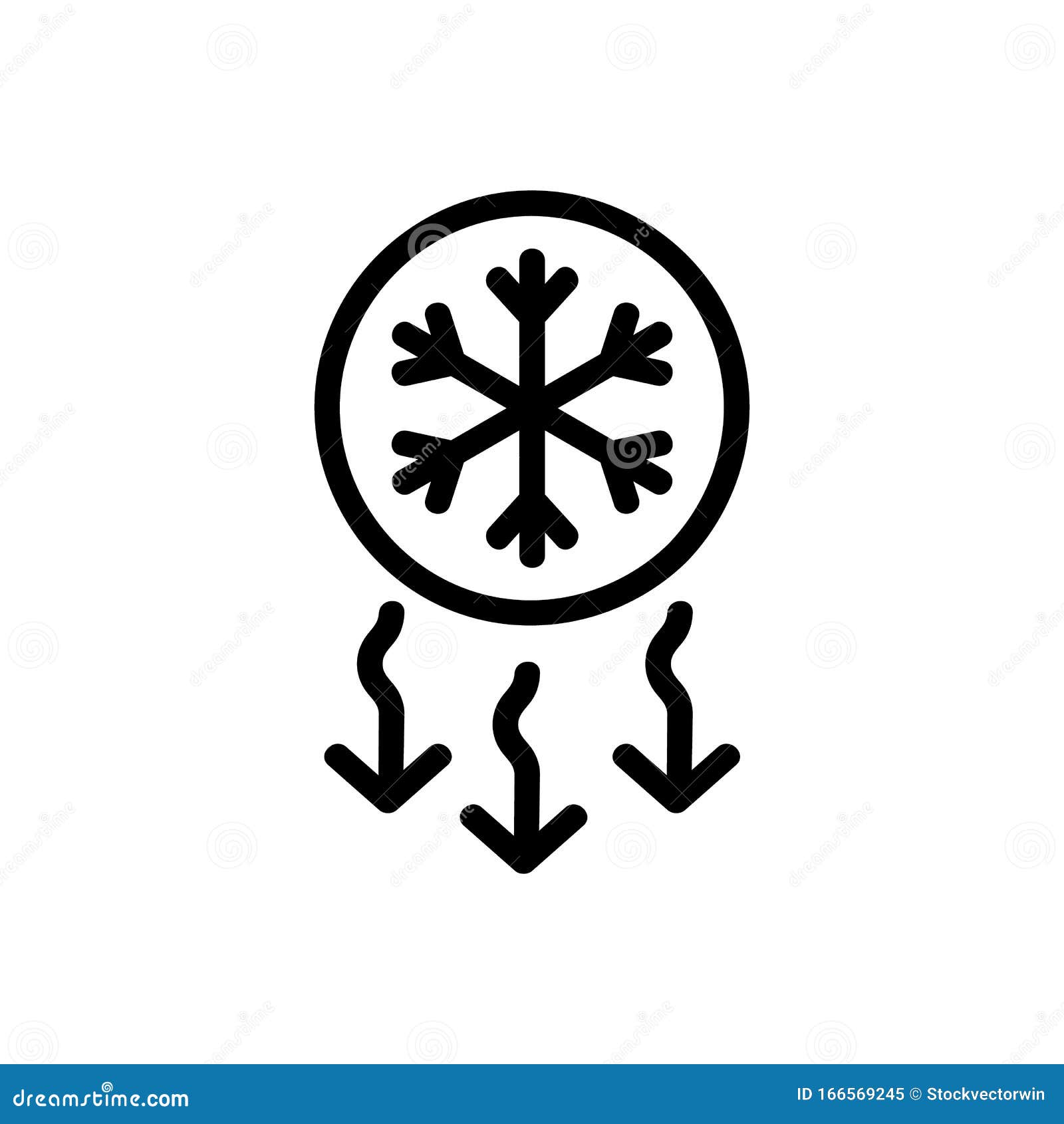 Reducing the Temperature of the Icon Vector. Isolated Contour Symbol ...