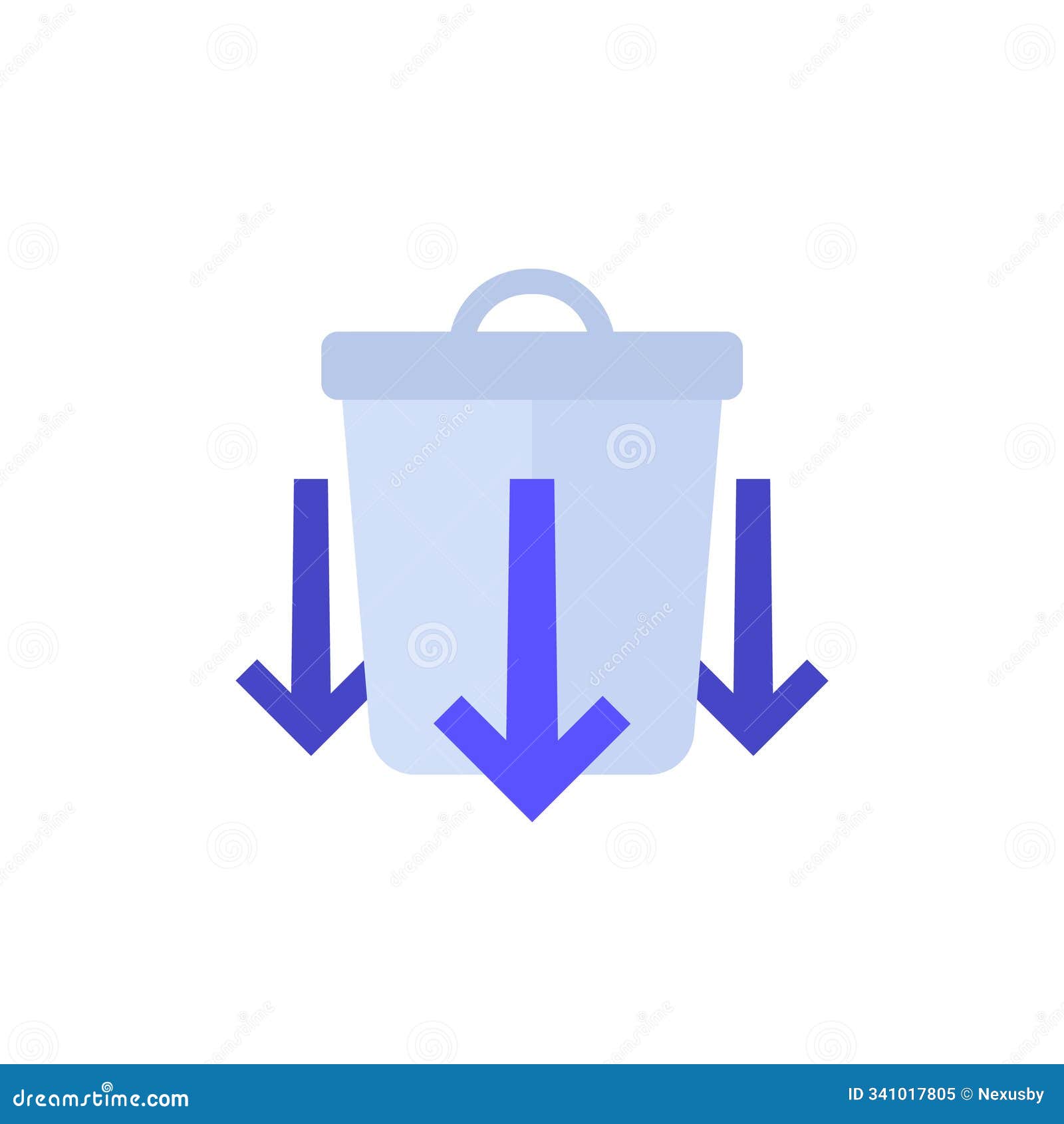 Reducing Waste Icon with a Trash Bin, Flat Vector Stock Illustration ...
