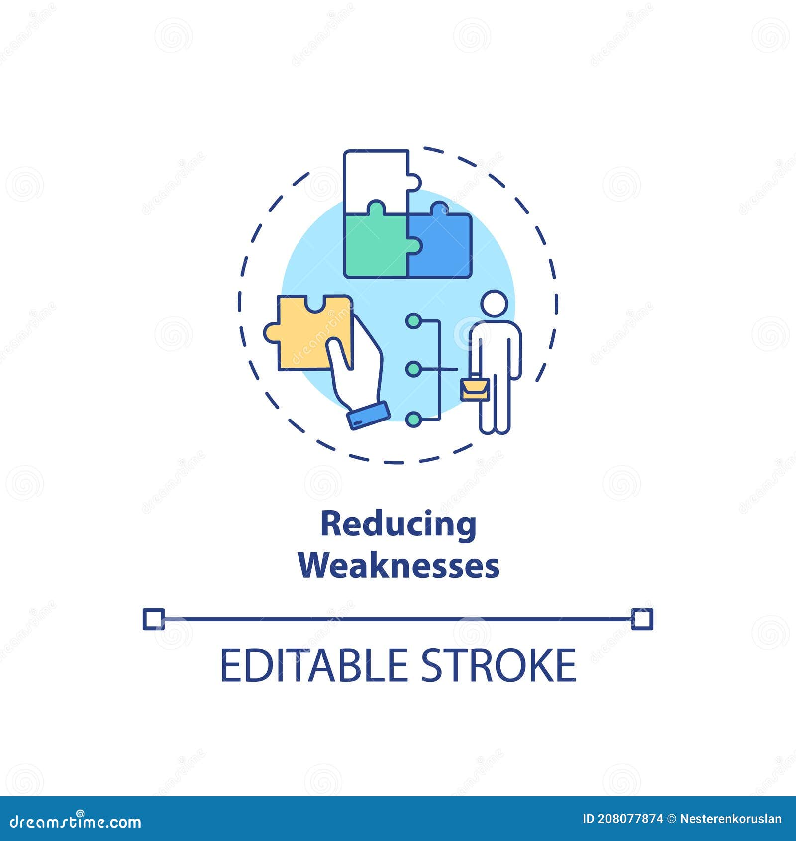 Reducing Weakness Concept Icon Stock Vector - Illustration of icon ...