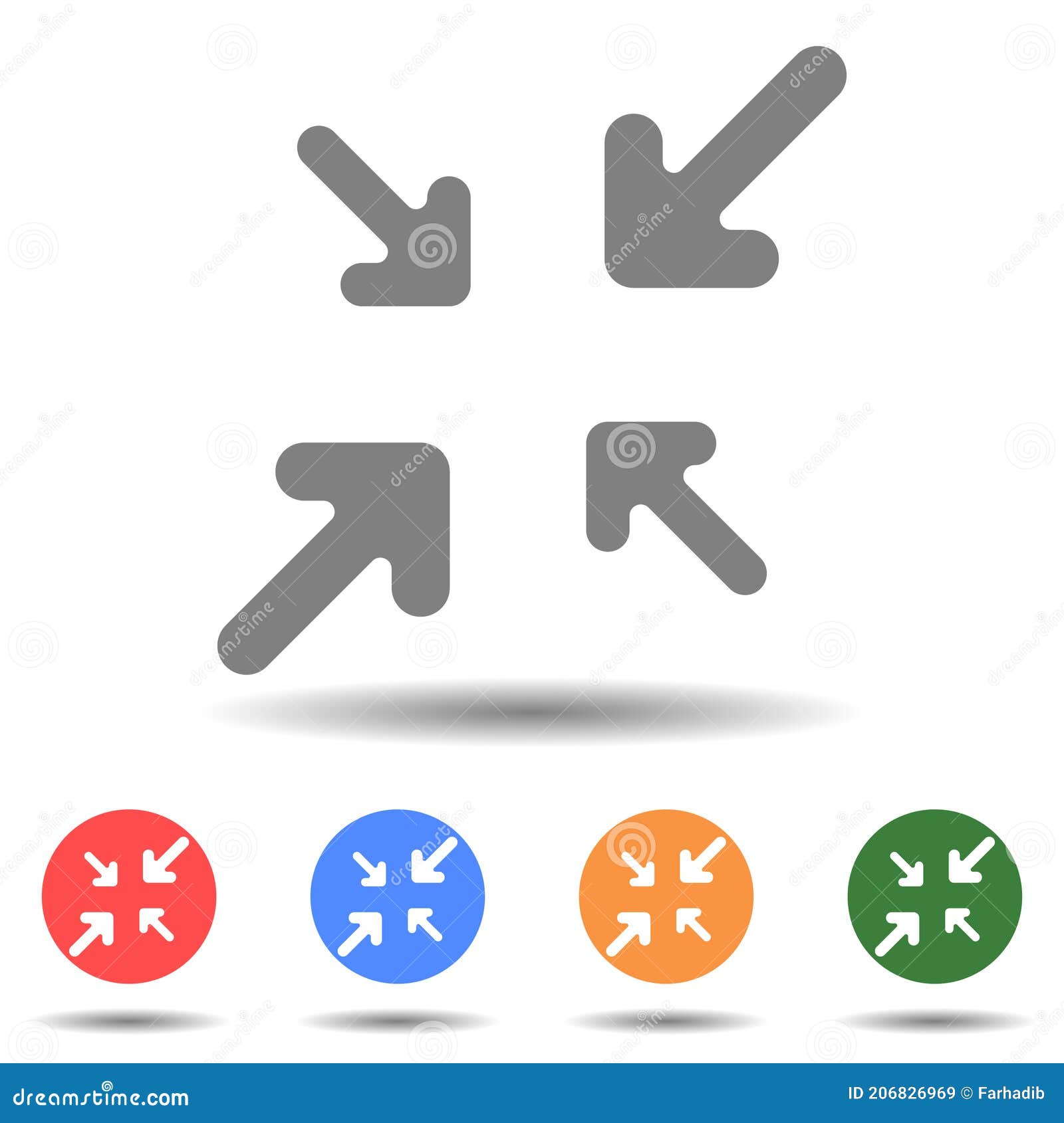 Reducir El Icono Del Vector De Flecha En Un Estilo Sencillo Ilustración ...