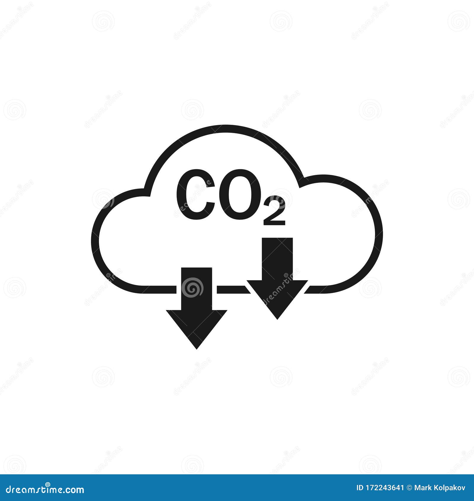 Reduction Carbon Icon Flat, Great Design for Any Purposes. CO2 Flat ...