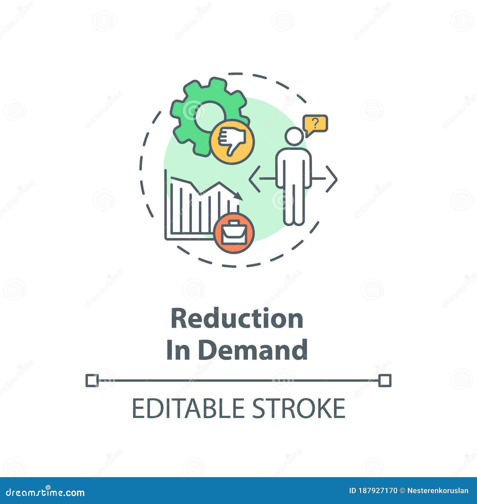 Reduction in Demand Concept Icon Stock Vector - Illustration of ...