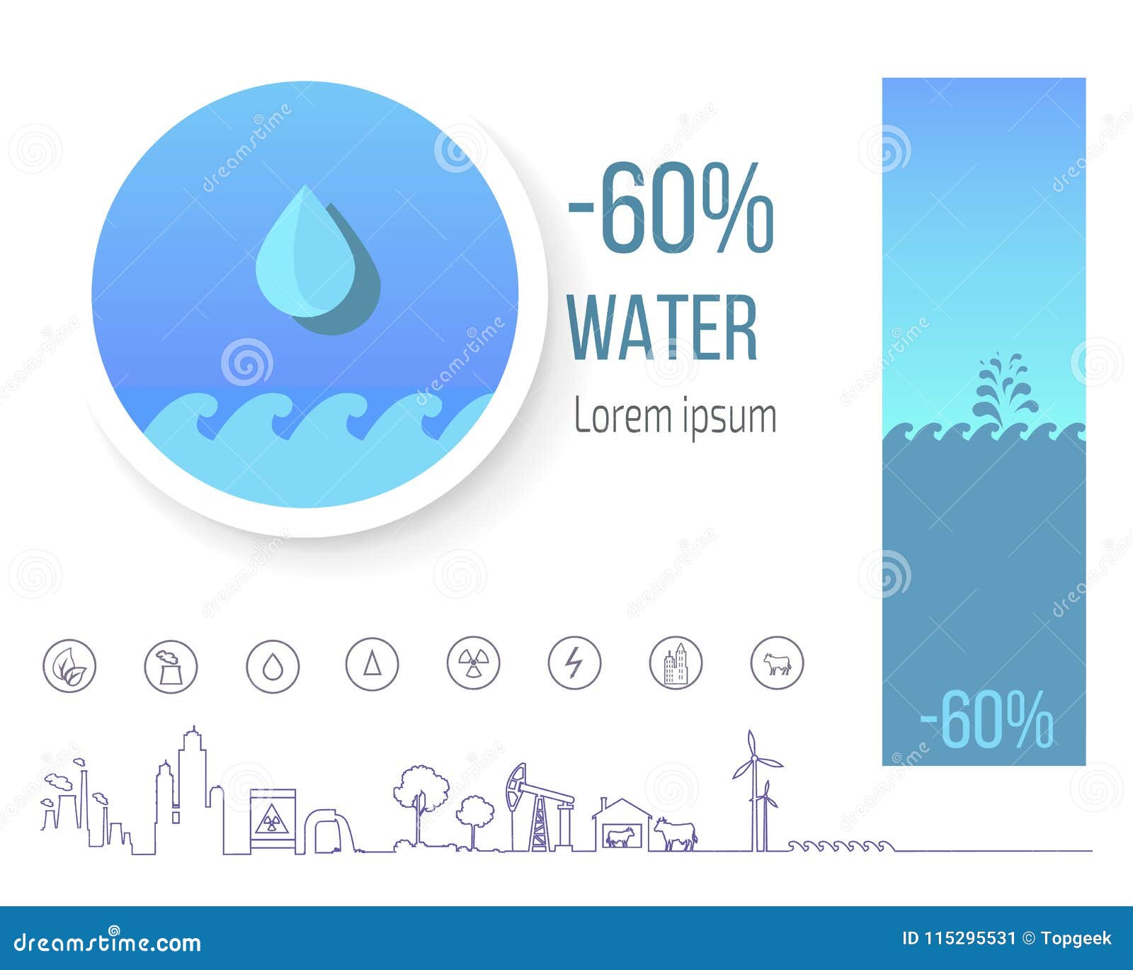 Reduction Freshwater Problem, Ecological Disaster Stock Vector ...