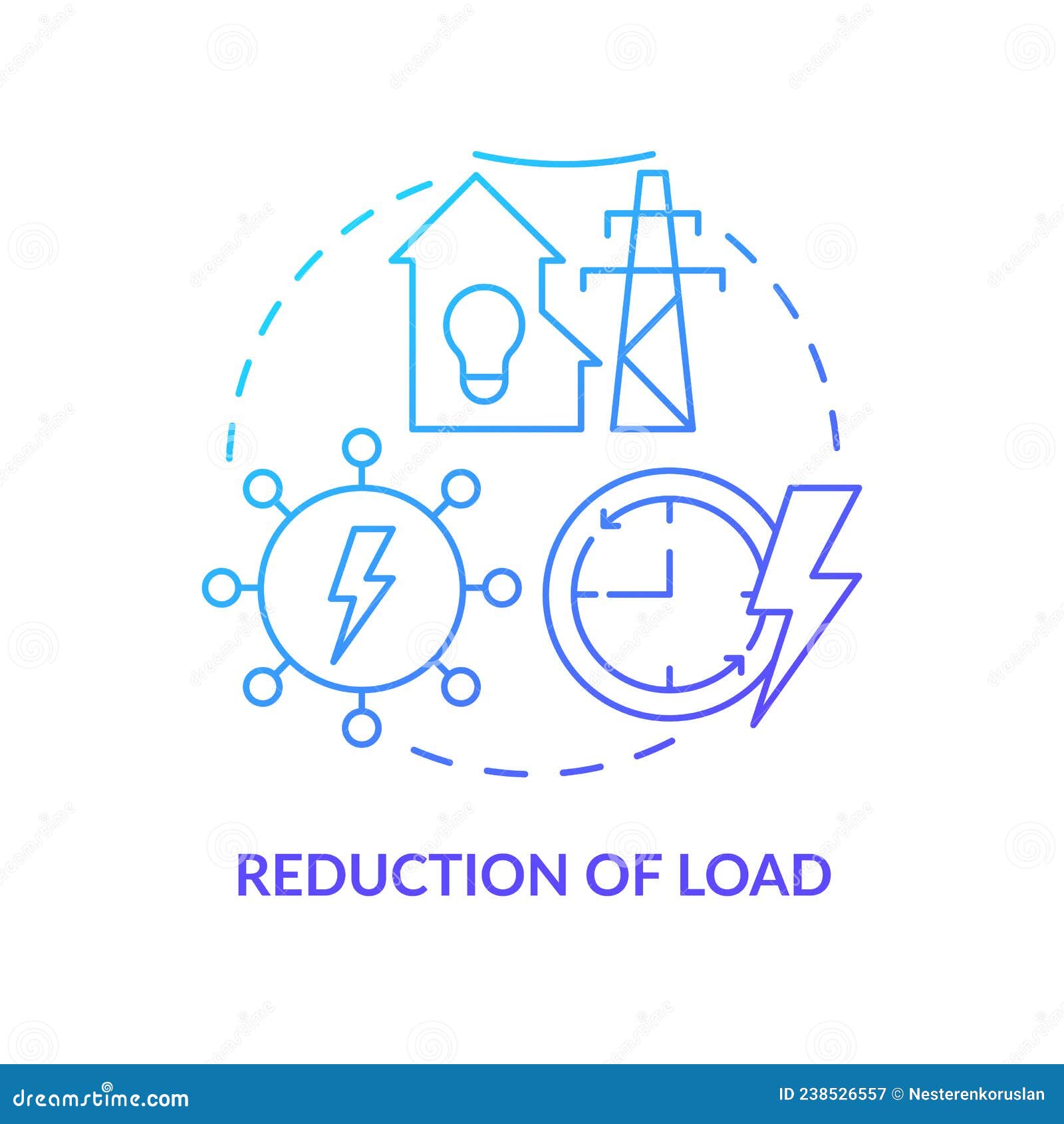 Reduction of Load Blue Gradient Concept Icon Stock Vector ...