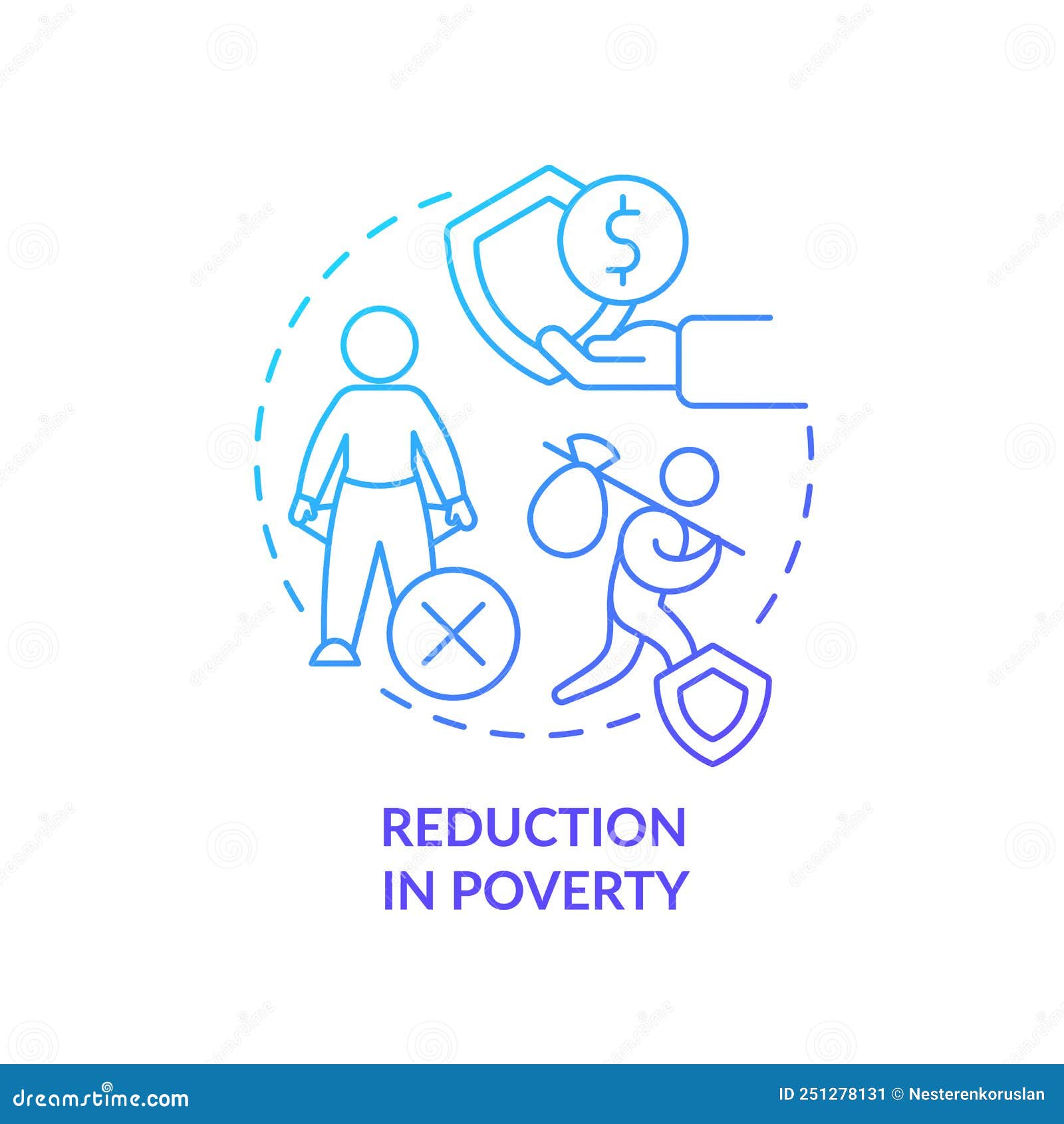 Poverty Reduction Line Icons Collection. Empowerment, Education ...