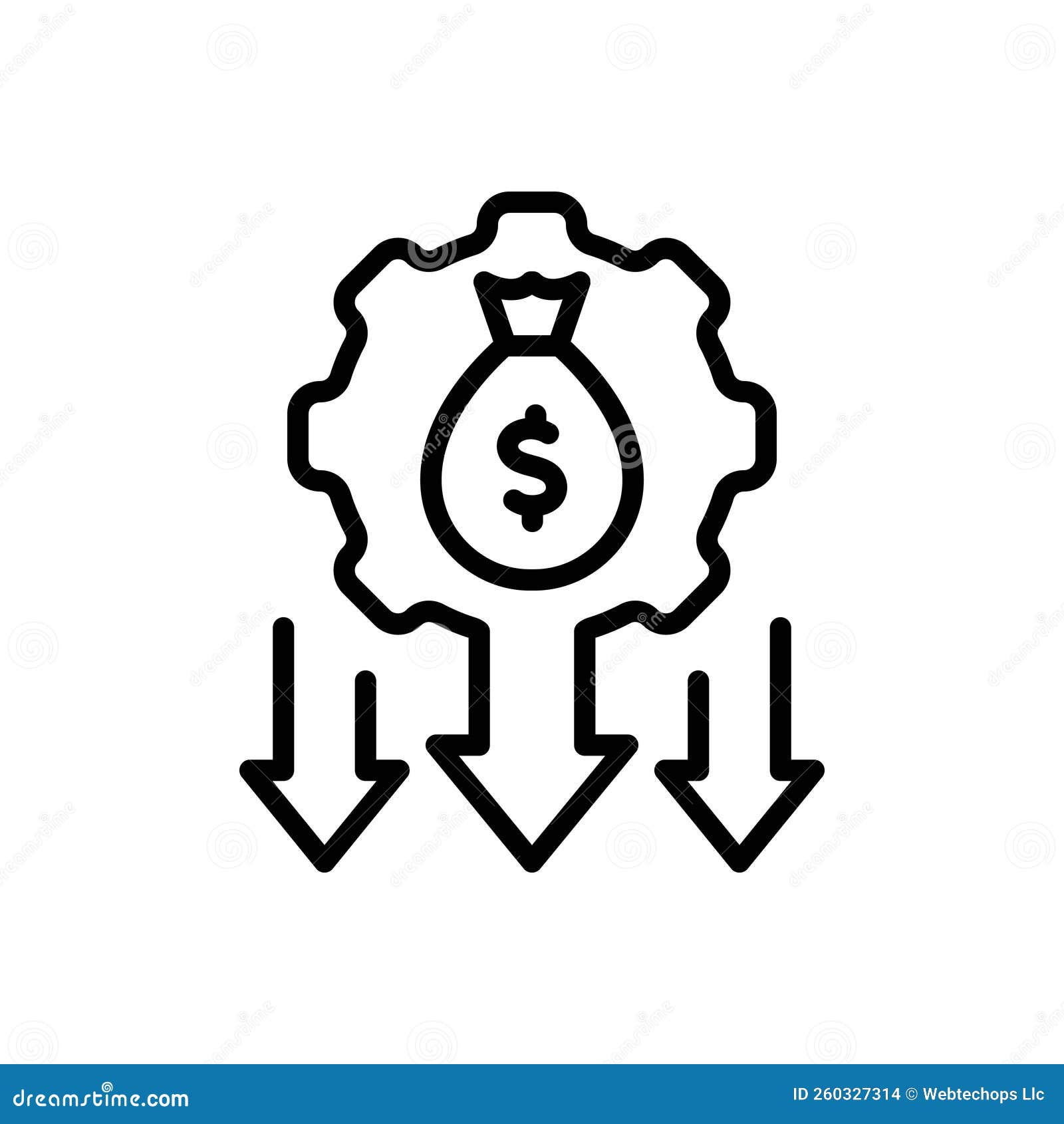 Black Line Icon for Reductions, Lack and Decrease Stock Vector ...