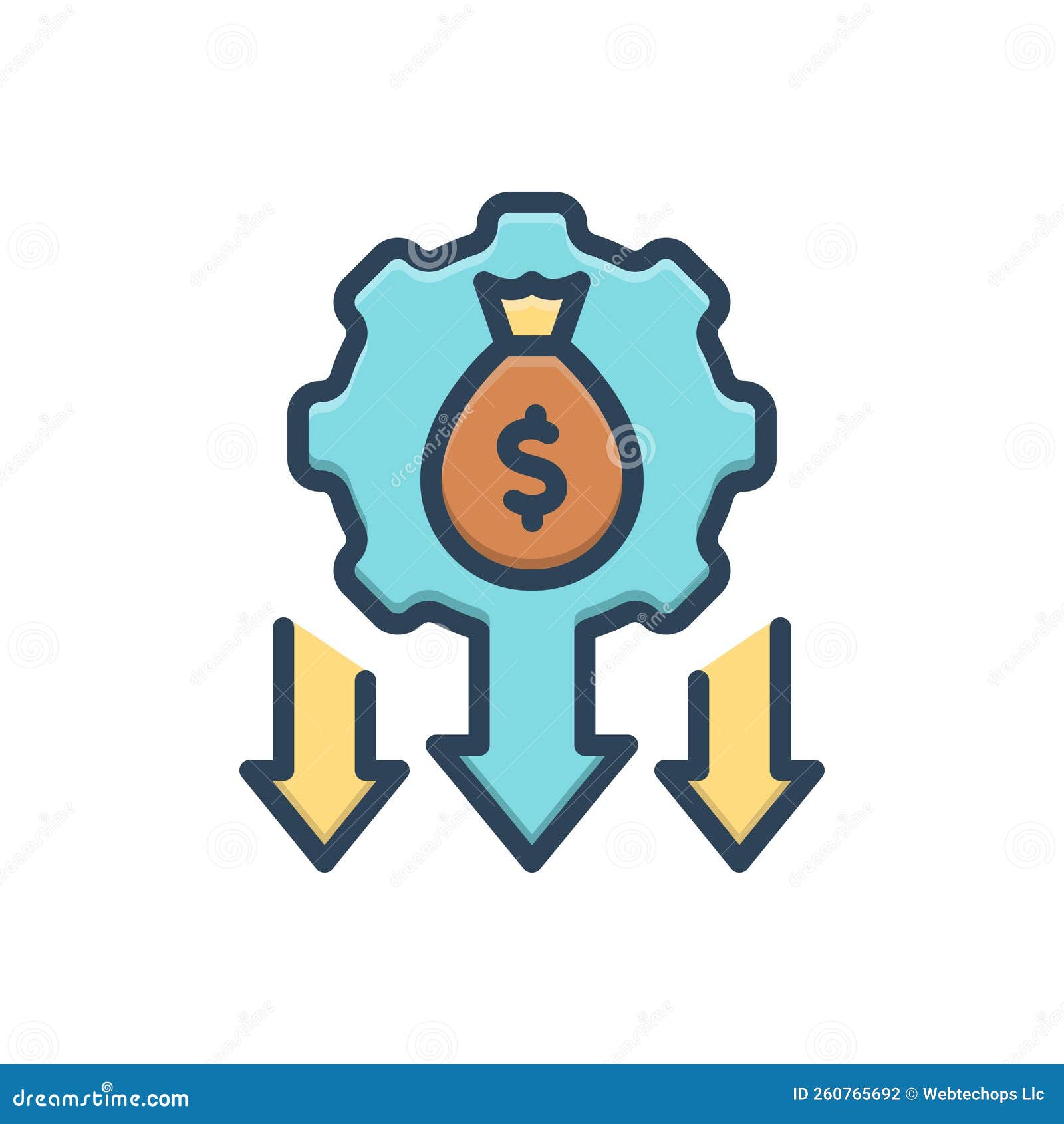 Color Illustration Icon for Reductions, Lack and Decrease Stock ...