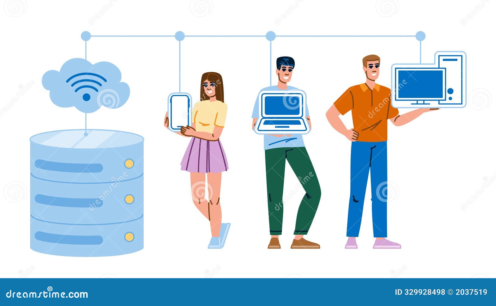 Redundancy Server Architecture Vector 329928498