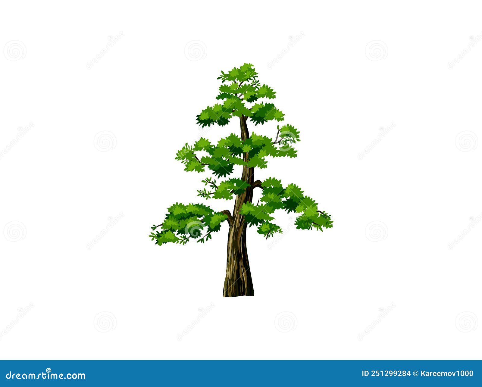 Redwood Tree Vector Illustrations Isolated on White Stock Vector ...