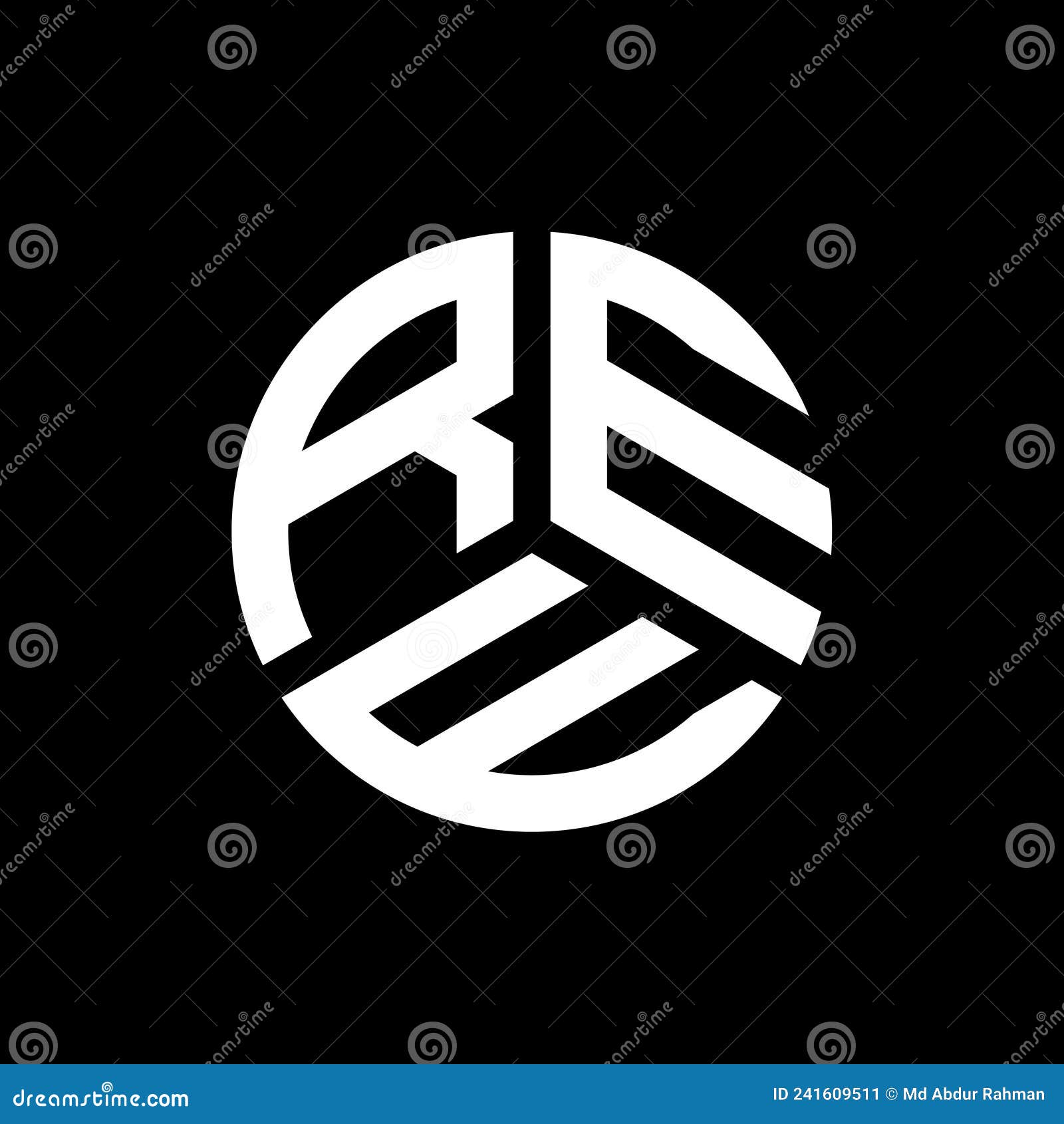 REE Letter Logo Design on Black Background. REE Creative Initials ...