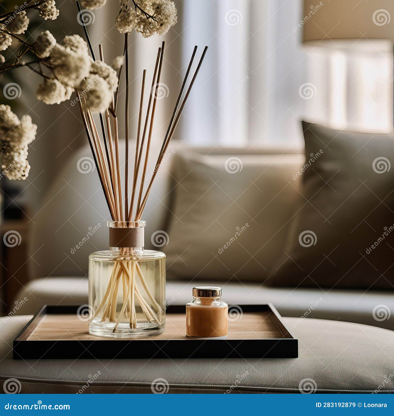 Reed Diffuser Bottle Mockup, Aroma Diffuser in Luxurious Beige and ...