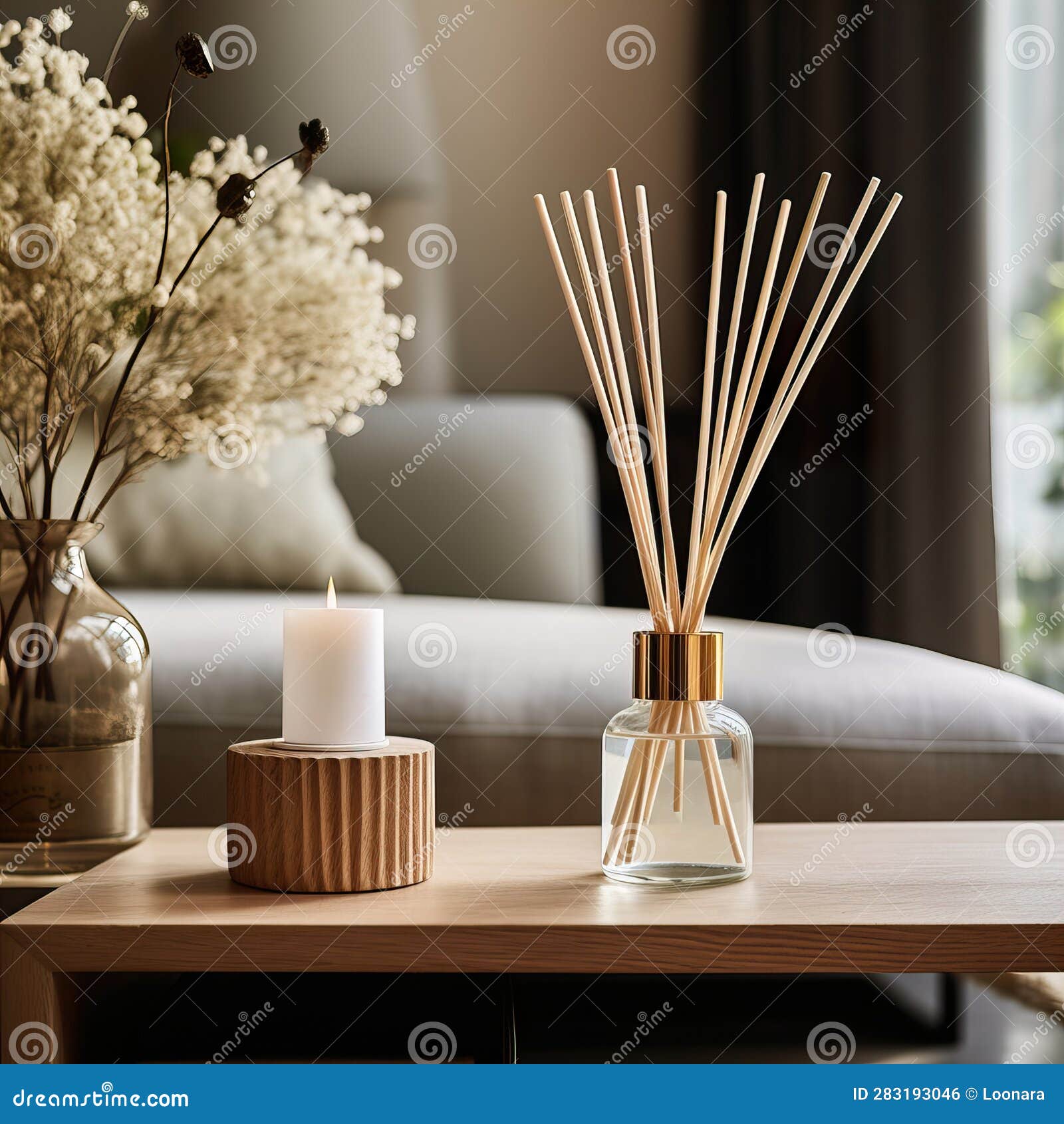 Reed Diffuser Bottle Mockup, Aroma Diffuser in Luxurious Beige and ...