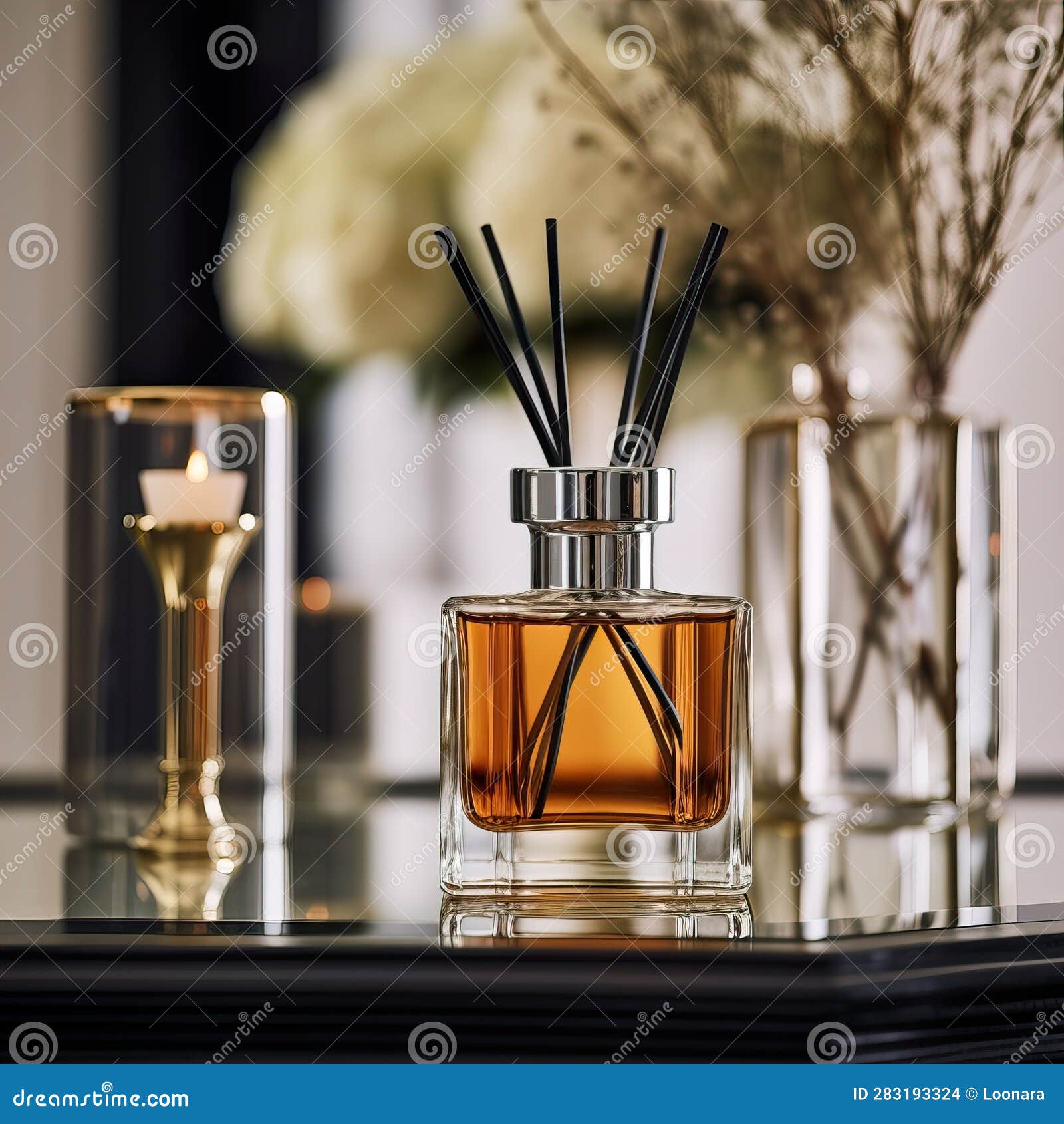 Reed Diffuser Bottle Mockup, Aroma Diffuser in Luxurious Beige and ...