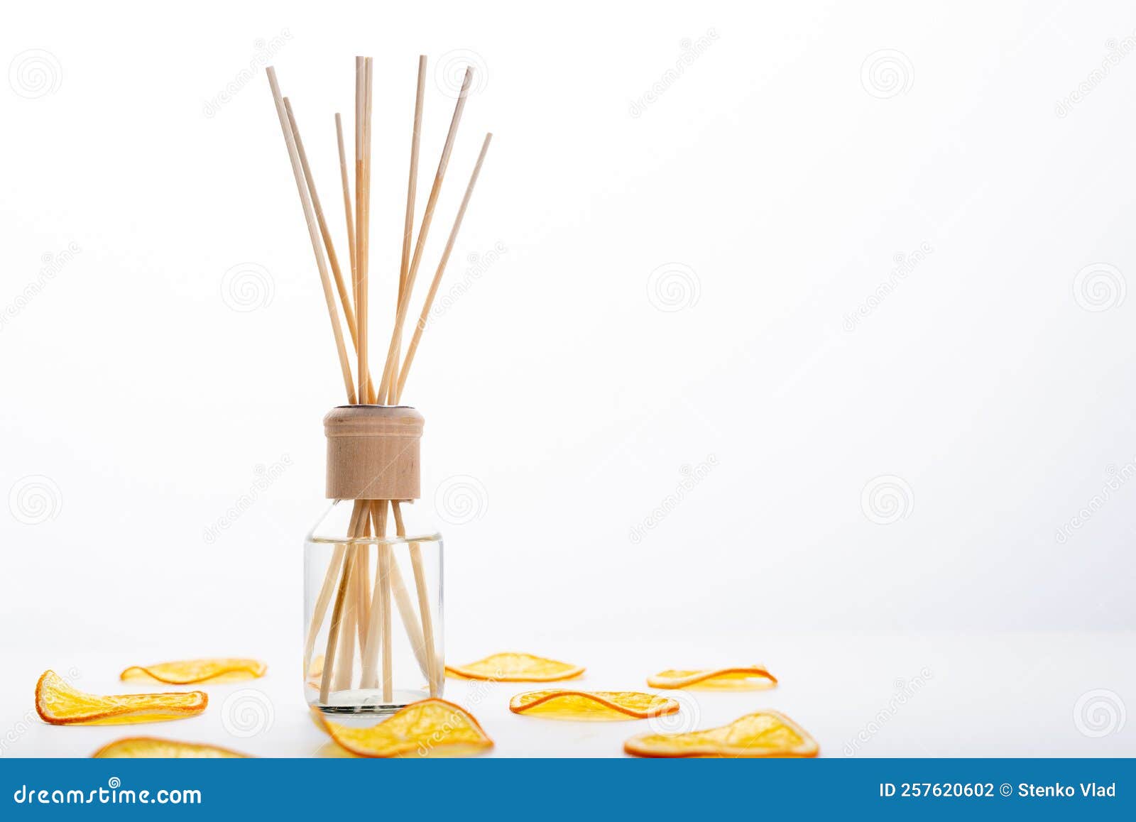 Reed Diffuser and Different Citrus Fruits on Table Stock Photo - Image ...
