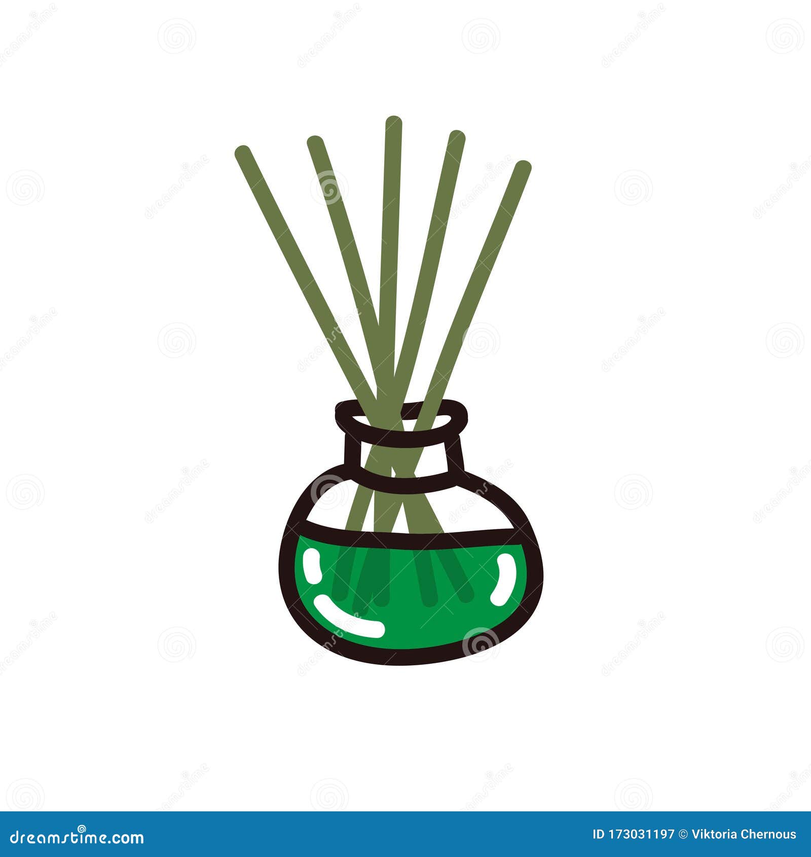 Reed Diffuser with Essential Oils Doodle Icon, Vector Illustration ...