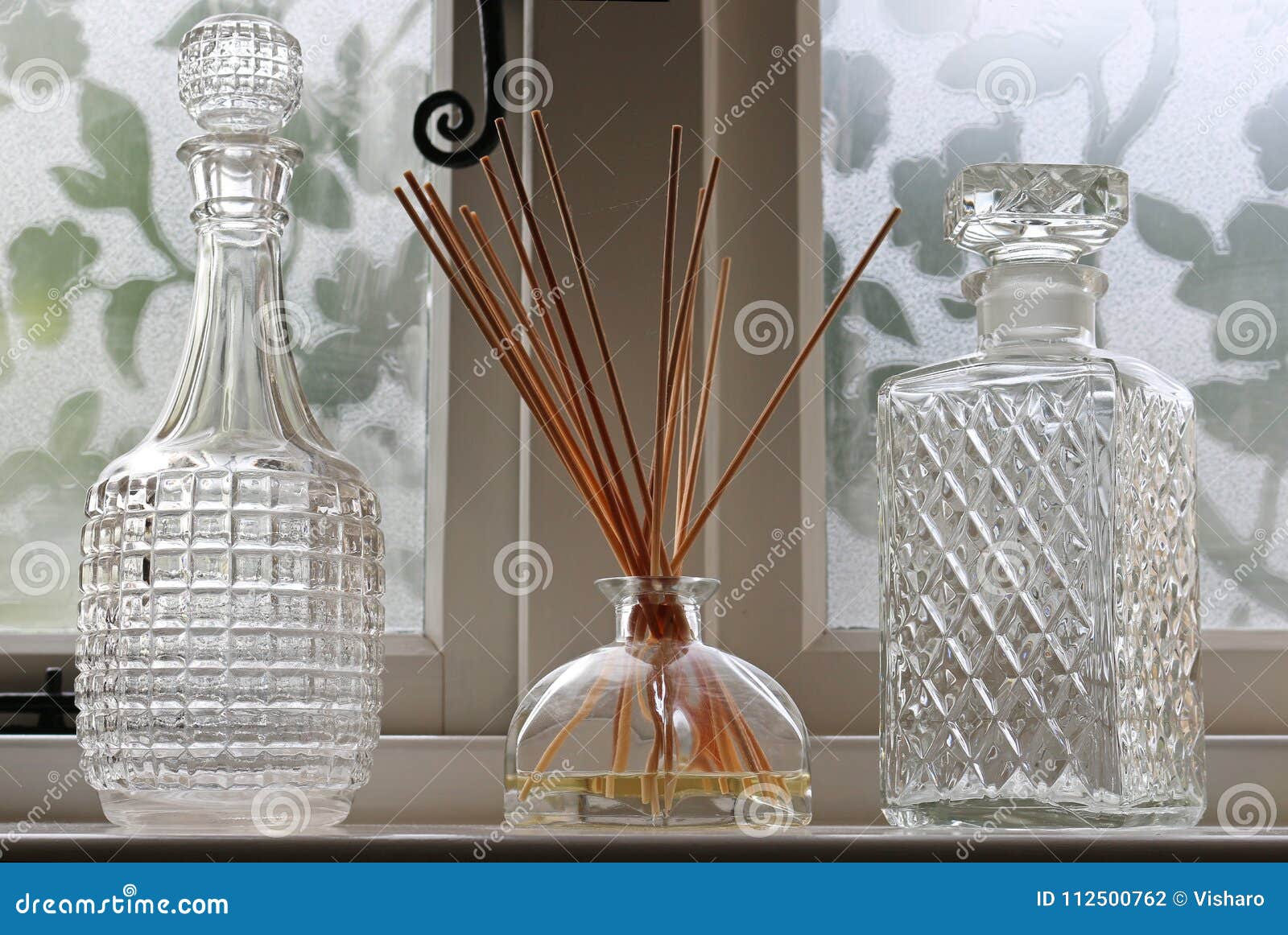 Reed Diffuser and Glass Bottles Stock Photo - Image of fresh, antique ...