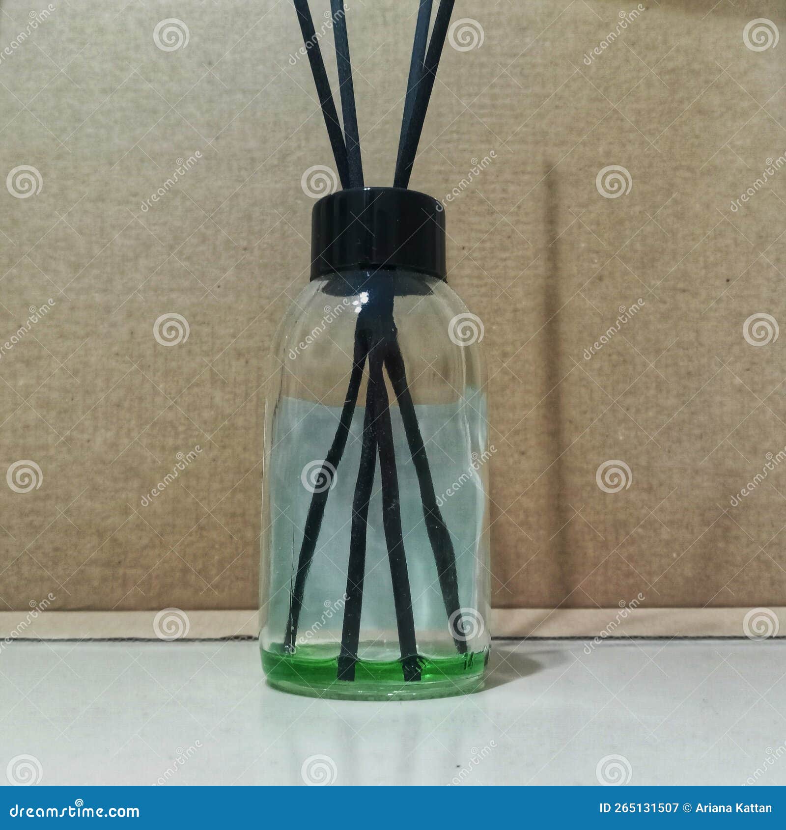 Reed Empty Glass Bottle Diffuser Standing on the Table. Stock Image ...
