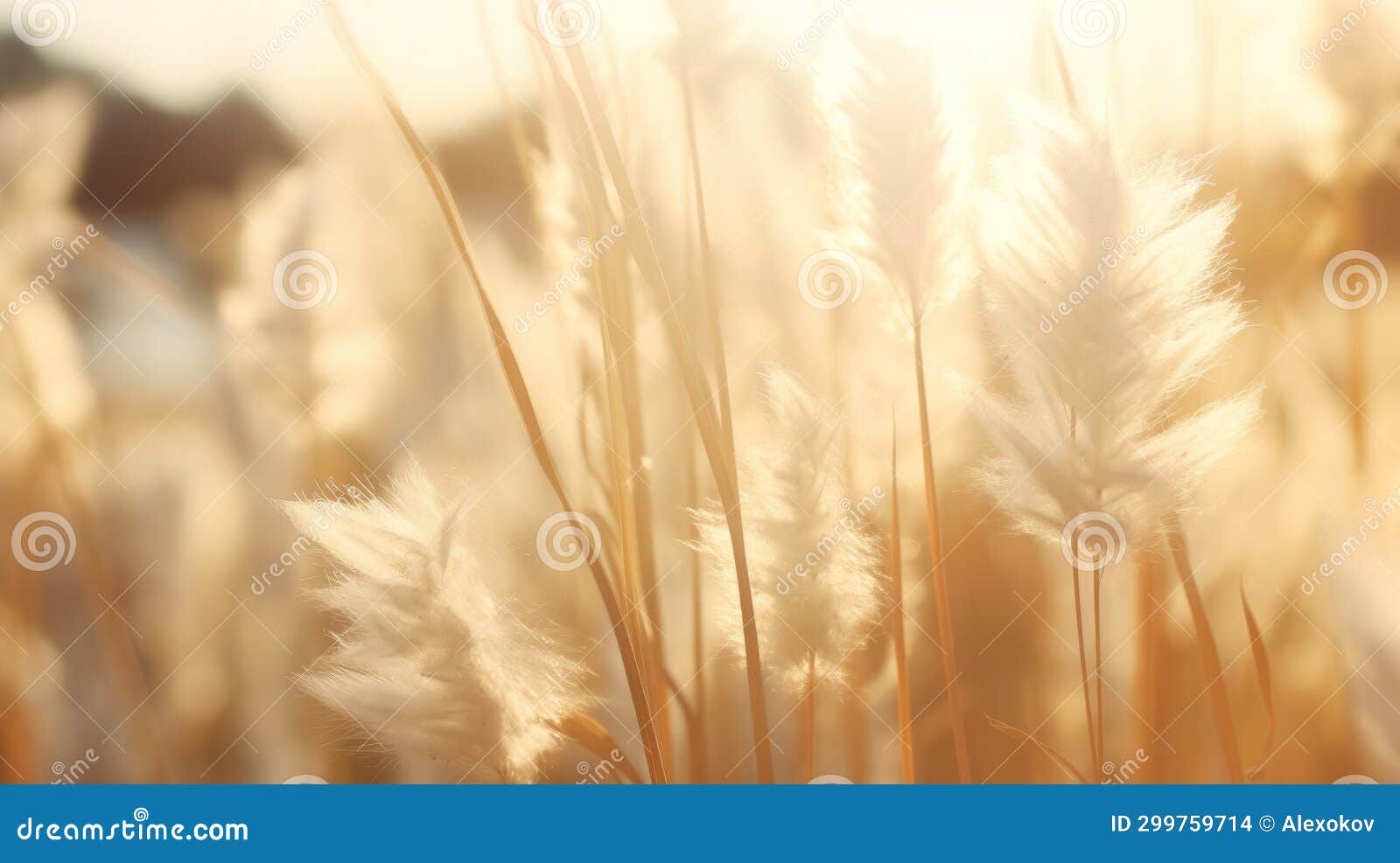 Reed in the Field at Sunset. Nature Background. Soft Focus Stock ...