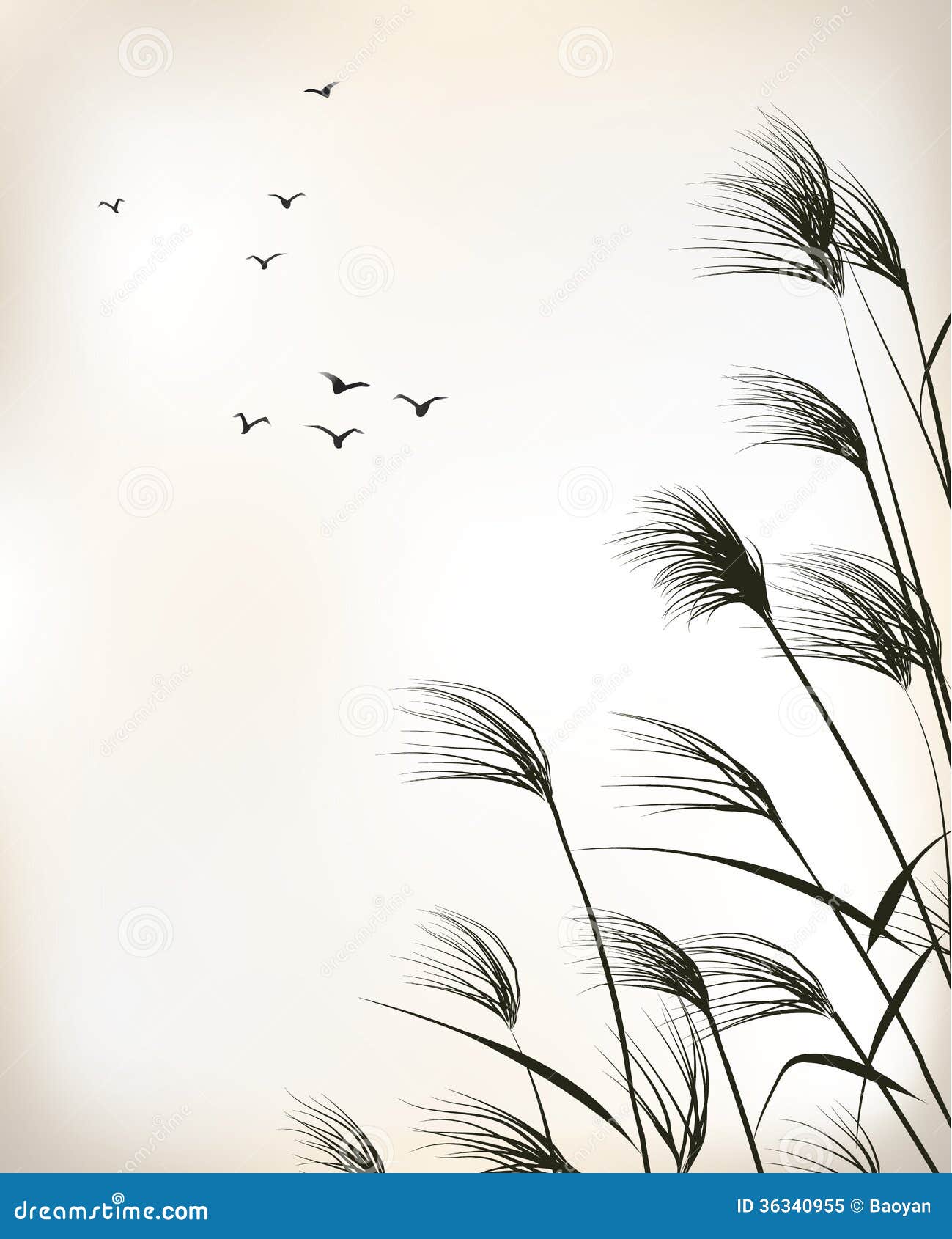 Reed painting stock vector. Illustration of china, grass - 36340955