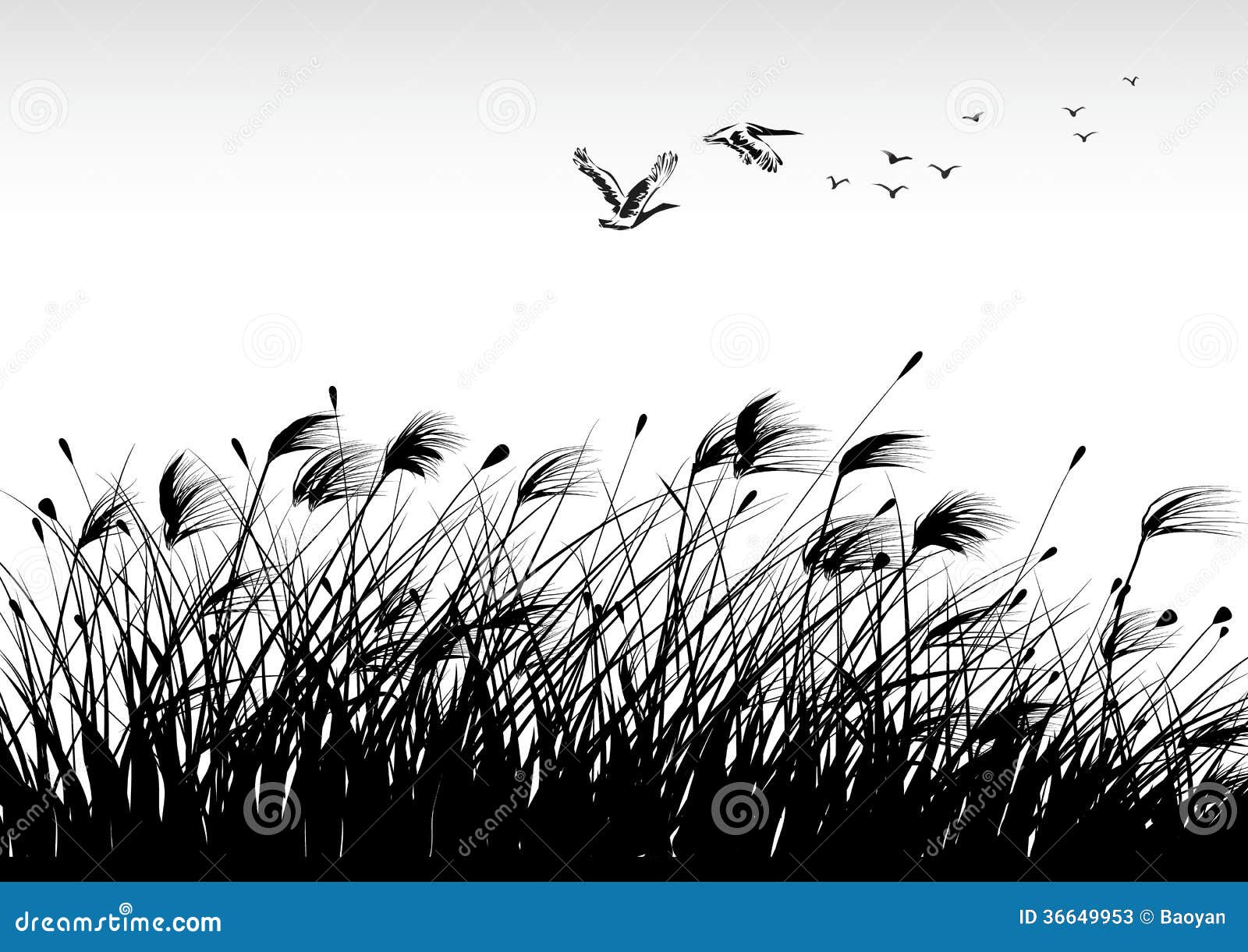 Reed painting stock vector. Illustration of landscape - 36649953