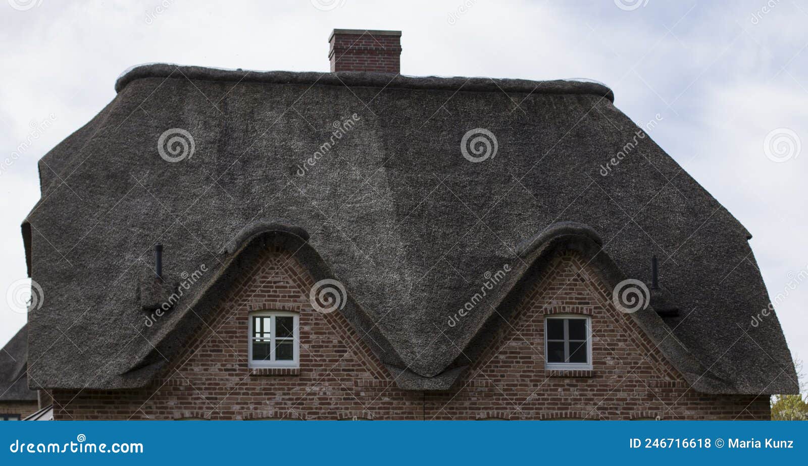 Reed roof house in germany stock photo. Image of building - 246716618