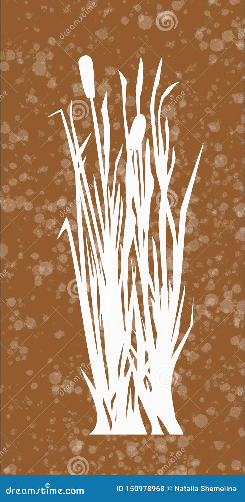 Reeds on a Brown Background, Design Interior, Pattern Stock ...