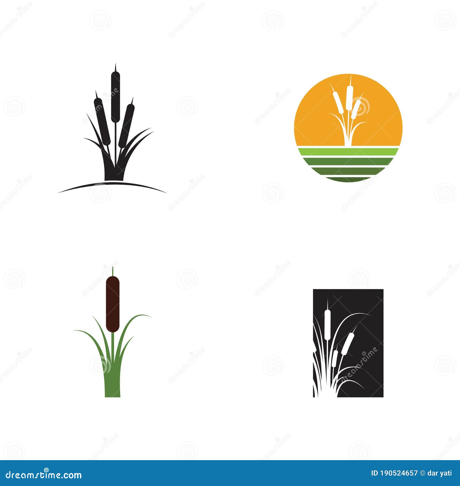 Reeds Icon Vector Design Template Stock Vector - Illustration of plant ...