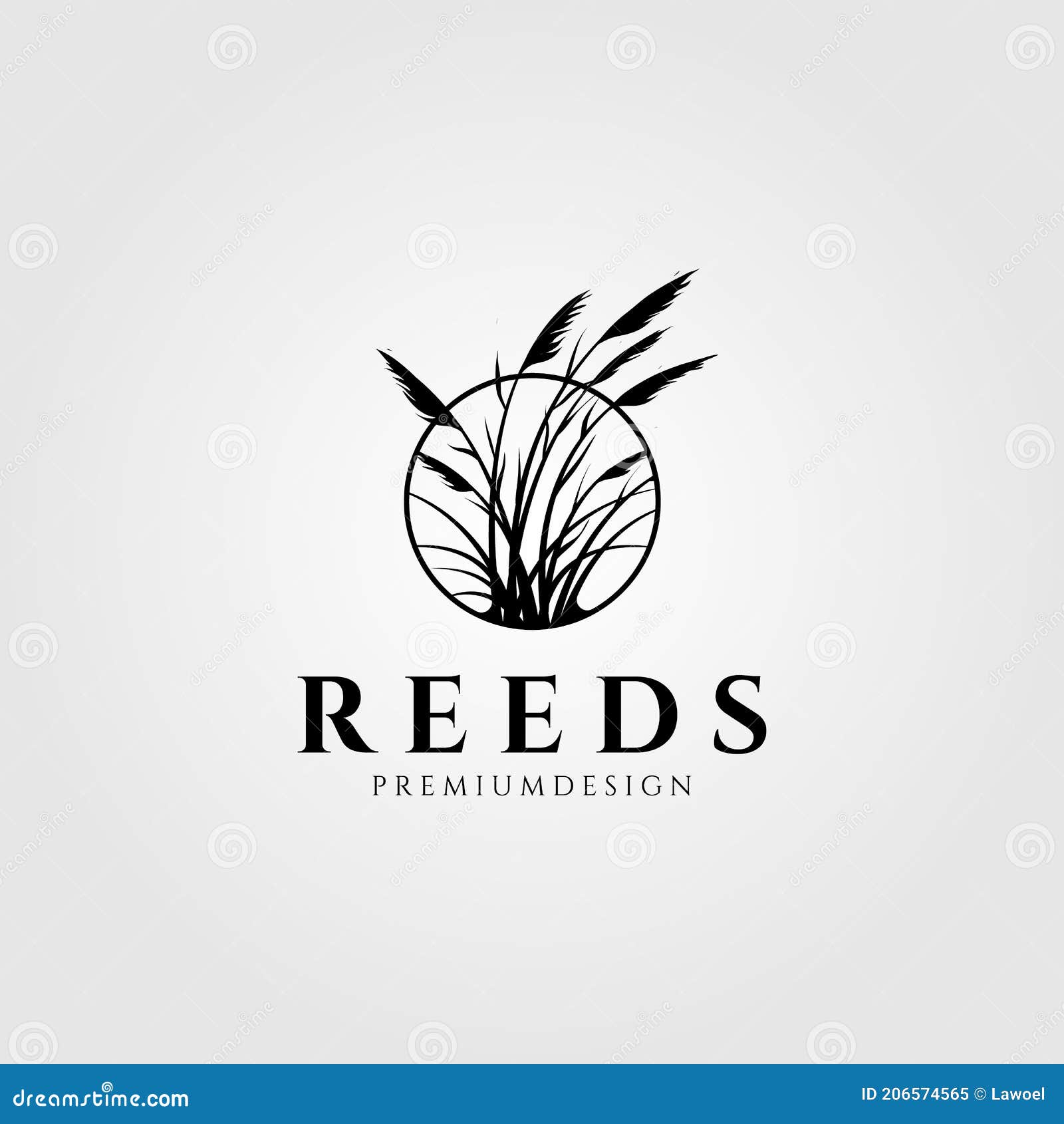 Reeds Logo Vector Aquatic Plant Illustration Design Stock Vector ...