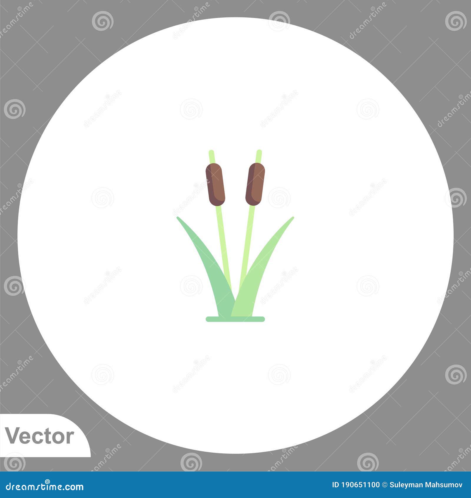 Reeds Vector Icon Sign Symbol Stock Vector - Illustration of flora ...