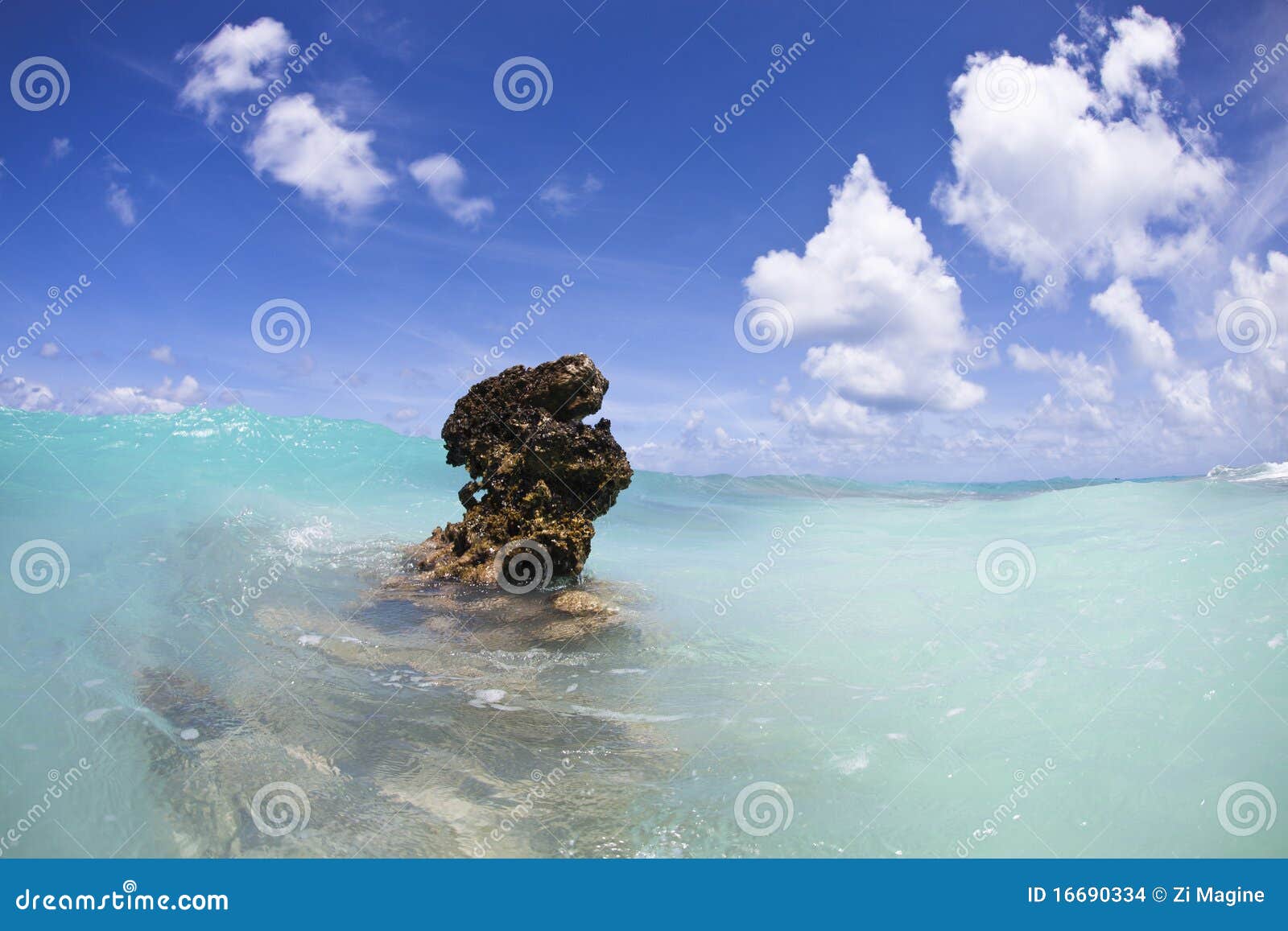 Reef Above Water of Turquoise Lagoon Stock Photo - Image of maldives ...
