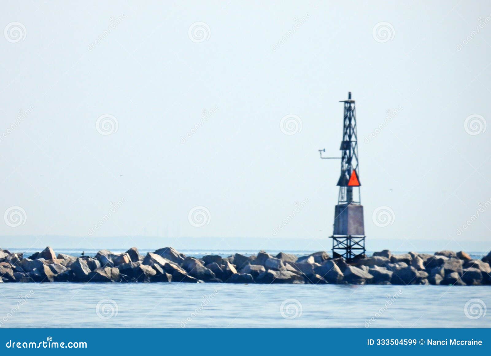Atlantic Reef Breakwater Warning Tower Stonington Point CT Stock Image ...