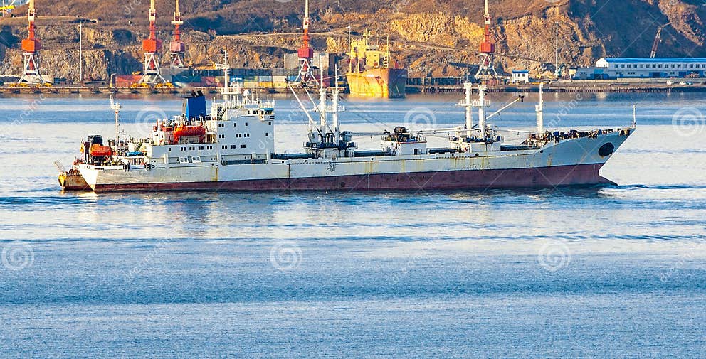 Reefer Ship or Refrigerated Cargo Ship Stock Image - Image of freight ...