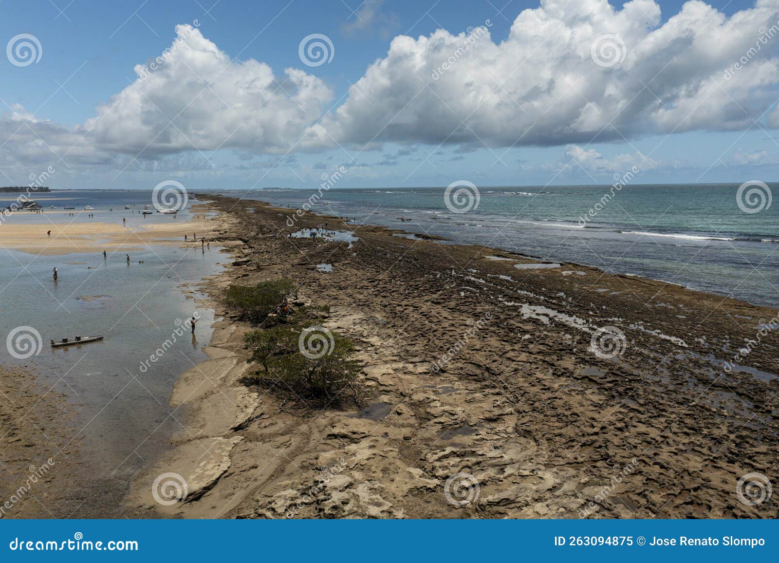 Reefs between the Beach and the Sea at Low Tide Stock Image - Image of ...