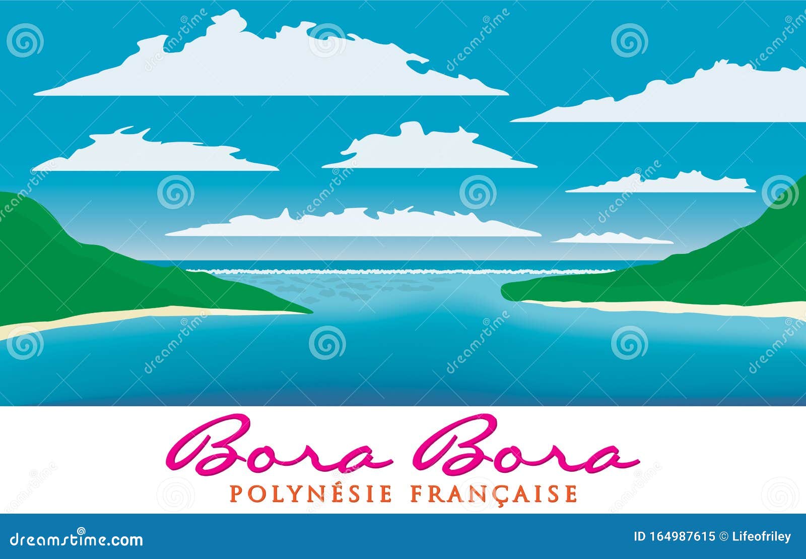 Tahiti And Bora-Bora Map Cartoon Vector | CartoonDealer.com #56993079