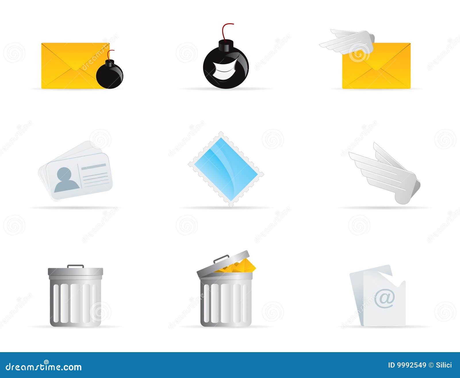 Reeks 2 Van Het Pictogram Van De Post Vector Illustratie - Illustration ...